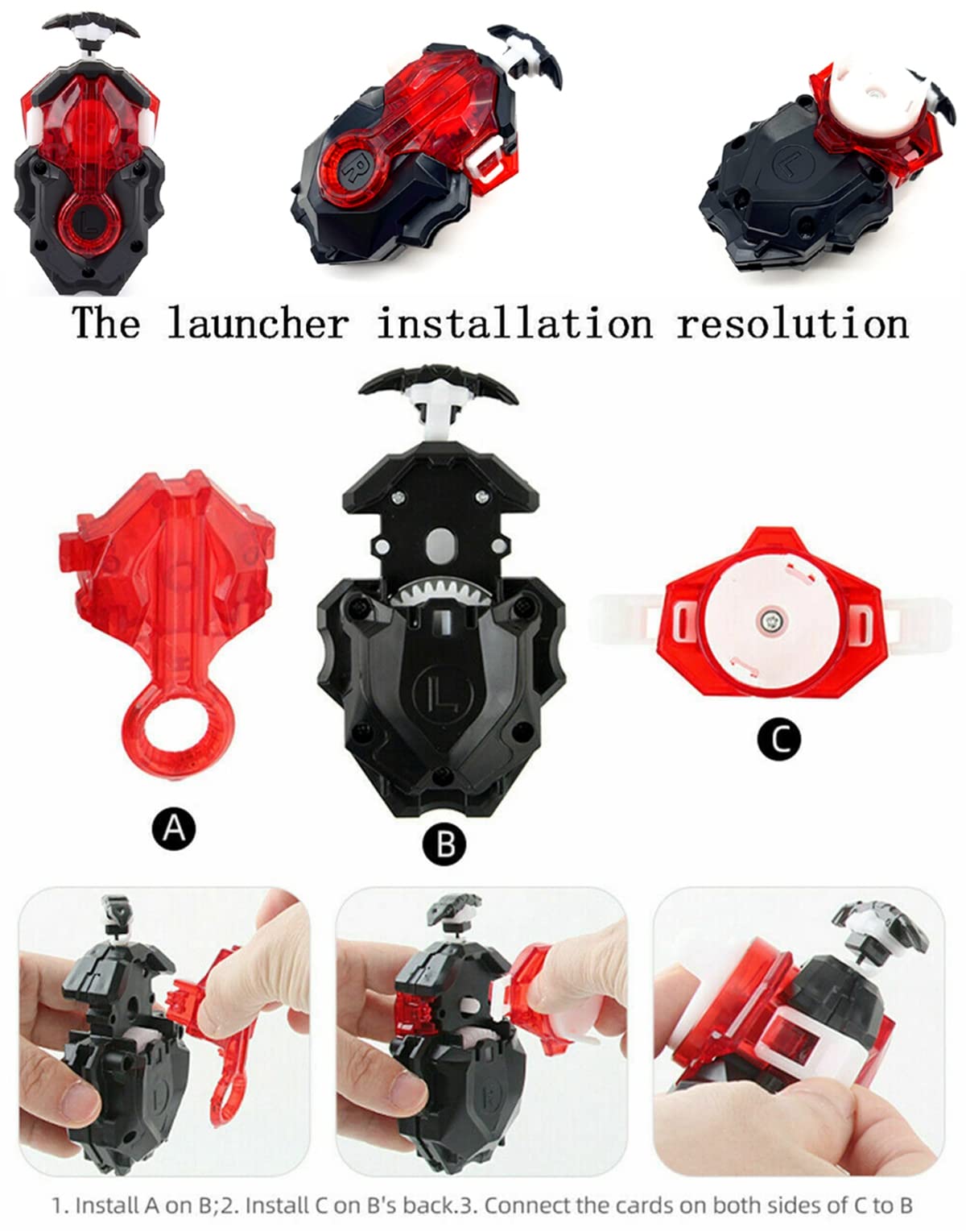 CombatGyro B-184 Launcher Bay Blades Toy Evolution B-131 Booster Dead Phoenix.0.at Starter Set LR Launcher Grip Metal Fusion God Bey Battling Tops Burst Gaming Toy Gift for Boys Age 4-7 8-12+
