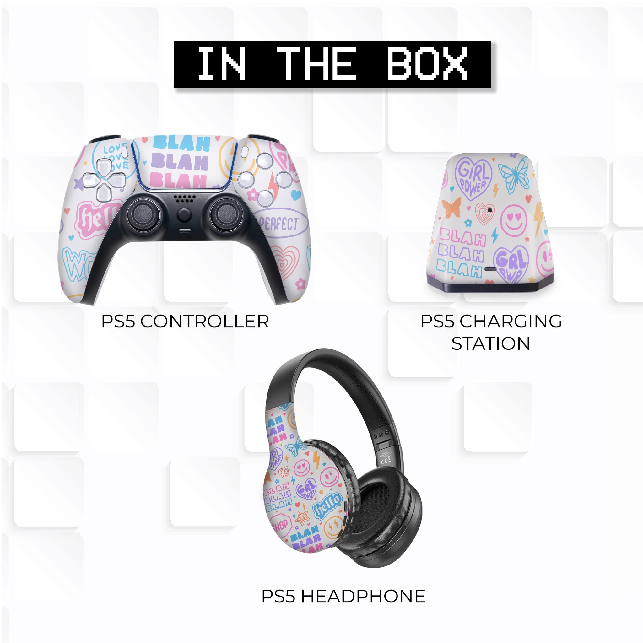 BABY CUDDLE BOX Girl Pwr Custom Controller With Gaming Headset And Quick Charging Stand Compatible With Console By Bcb Controllers | Customized With Permanent Hydro-Dip Printing(Not Just A Skin)