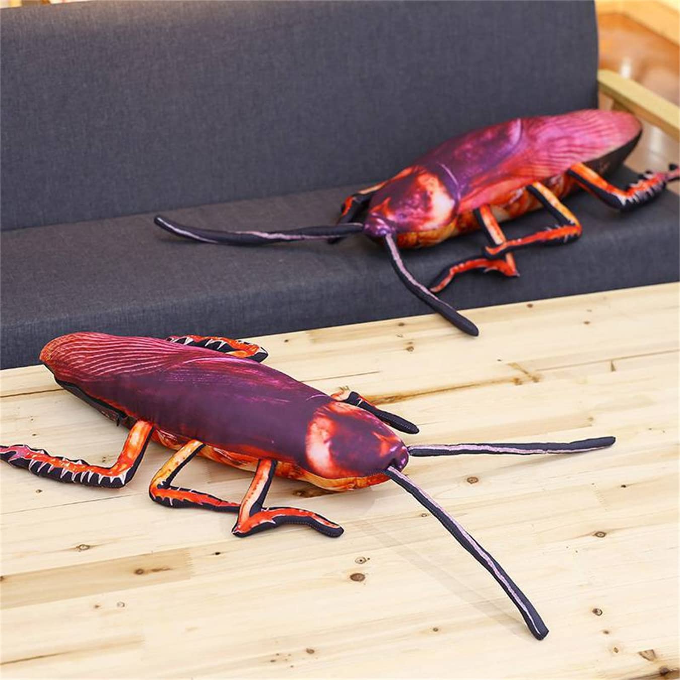 The Flash Store 21.5 in Creative 3D Cockroach Plush Pillow Realistic Cockroach Stuffed Animal Toy Funny Home Sofa Car Decoration Party Favors Throw Pillow (55 cm)