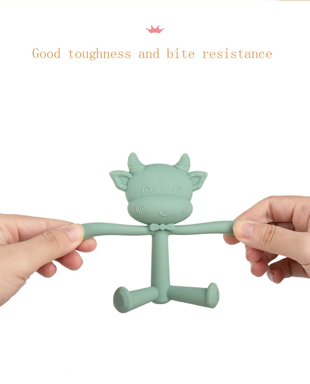 AGGFUCLS Teethings for Babies - Baby teether - Baby Teething Toys 6-12 Months, BPA-Free, Food Grade Silicone Teether for Baby, 3D Shape Teether, Easy to Grasp (Gray Green)