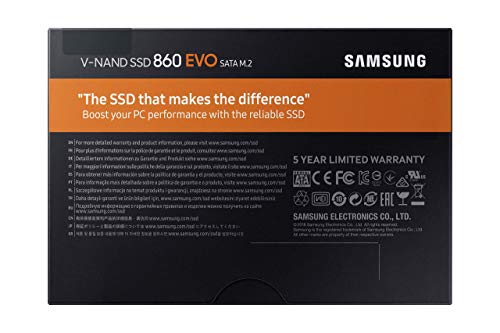 SAMSUNG 860 EVO SSD 1TB - M.2 SATA Internal Solid State Drive with V-NAND Technology (MZ-N6E1T0BW)