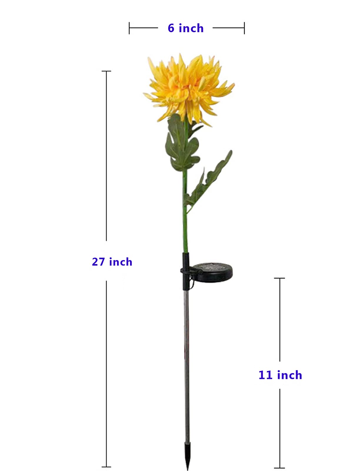 fopfun Yellow Chrysanthemum Solar Lights Outdoor Garden Decorative Flowers Yard Decorations Solar Pathway Lights Solar Powered Garden Yard Ornament Lights for Walkway Sidewalk Driveway