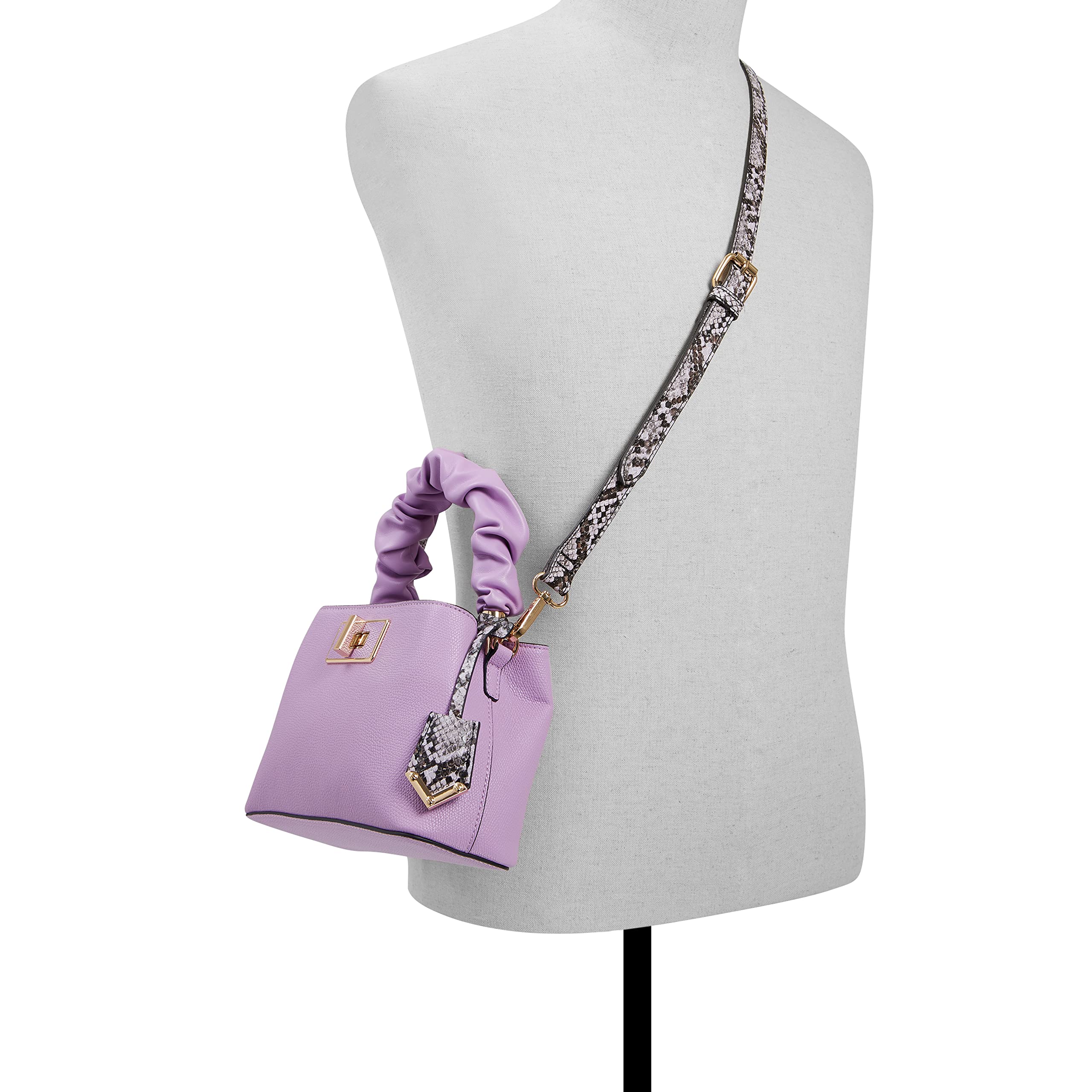 ALDO Women's Snakie Top Handle Bag, Bright Purple