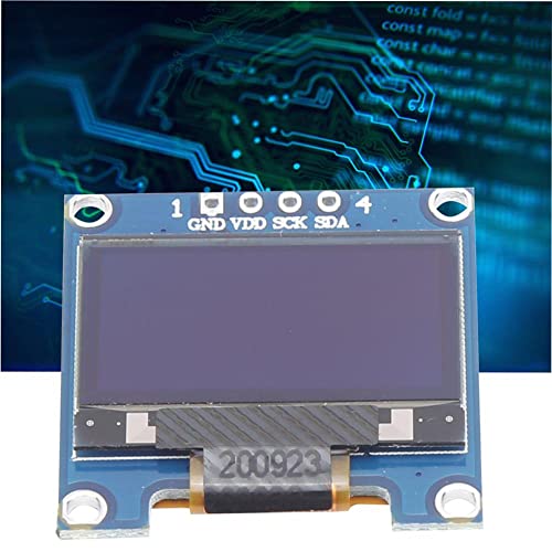 and Compatible OLED Display Module Small Electronic Component with 0.96 Inches LCD Screen White Color IIC Communication Enabled