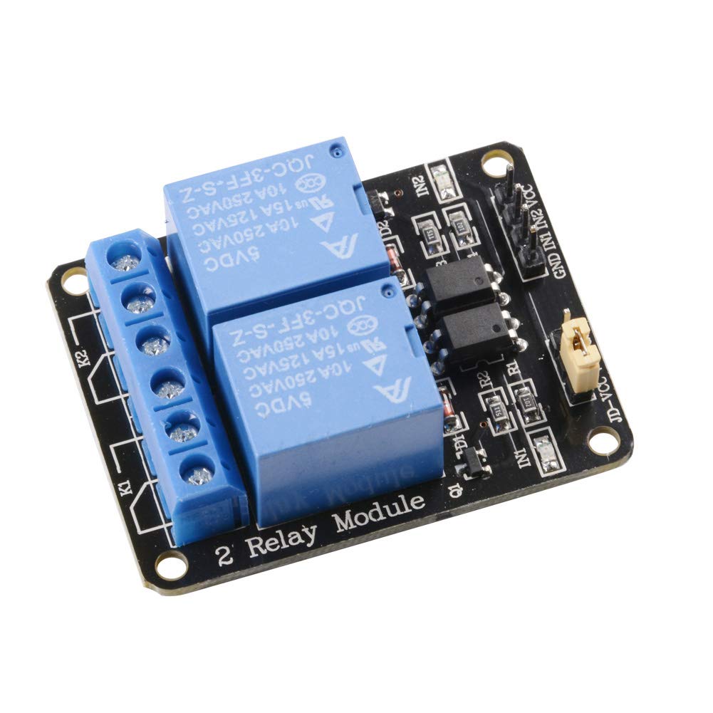 Qunqi 5V 2 Channel 5V Relay Module with Optocoupler Low Level Trigger Expansion Board Compatible with R3 MEGA 2560 1280 DSP ARM PIC AVR STM32 Raspberry Pi (2channel-4pc)