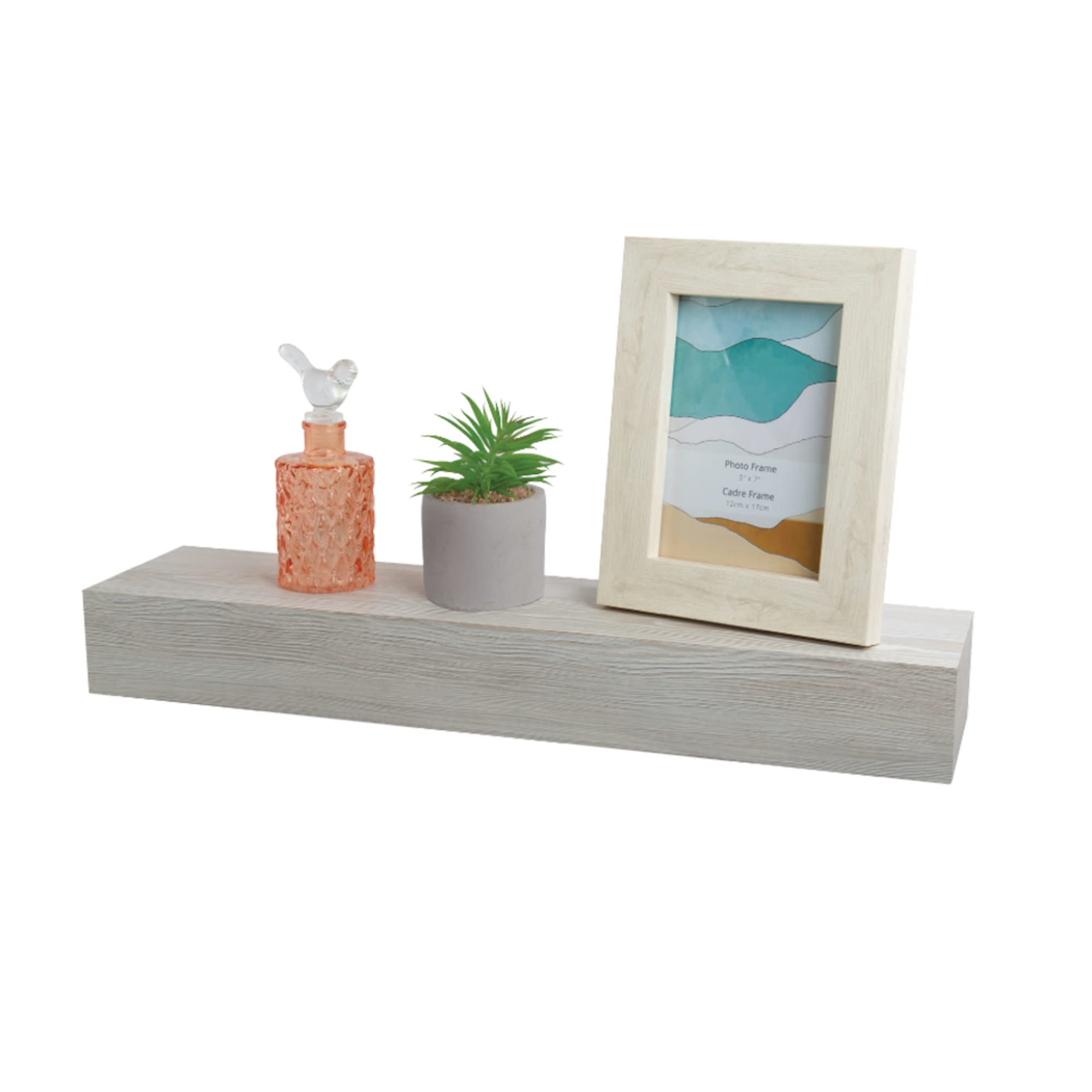 Kiera Grace Chunky Floating Shelves, Modern Wall Mounted Shelves Hanging Shelf for Home, Room, Office, 22", Grey, 1Pack