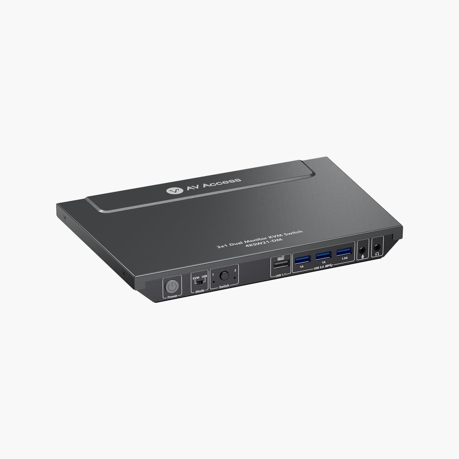 AV Access KVM Switch 2 Monitors 2 Computers, with USB 3.0 Hub – Control 2 PCs in Dual Monitors 4K@60Hz in Extended or Mirror Mode, HDMI Input, Fast Switching via Front Button or Keyboard Hotkey