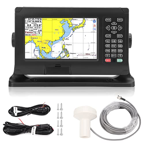 Aramox 8in High Accuracy Fish Finder Chartplotter GPS BDS Waterproof Keyed Assist Chartplotter Fish Finder for Marine