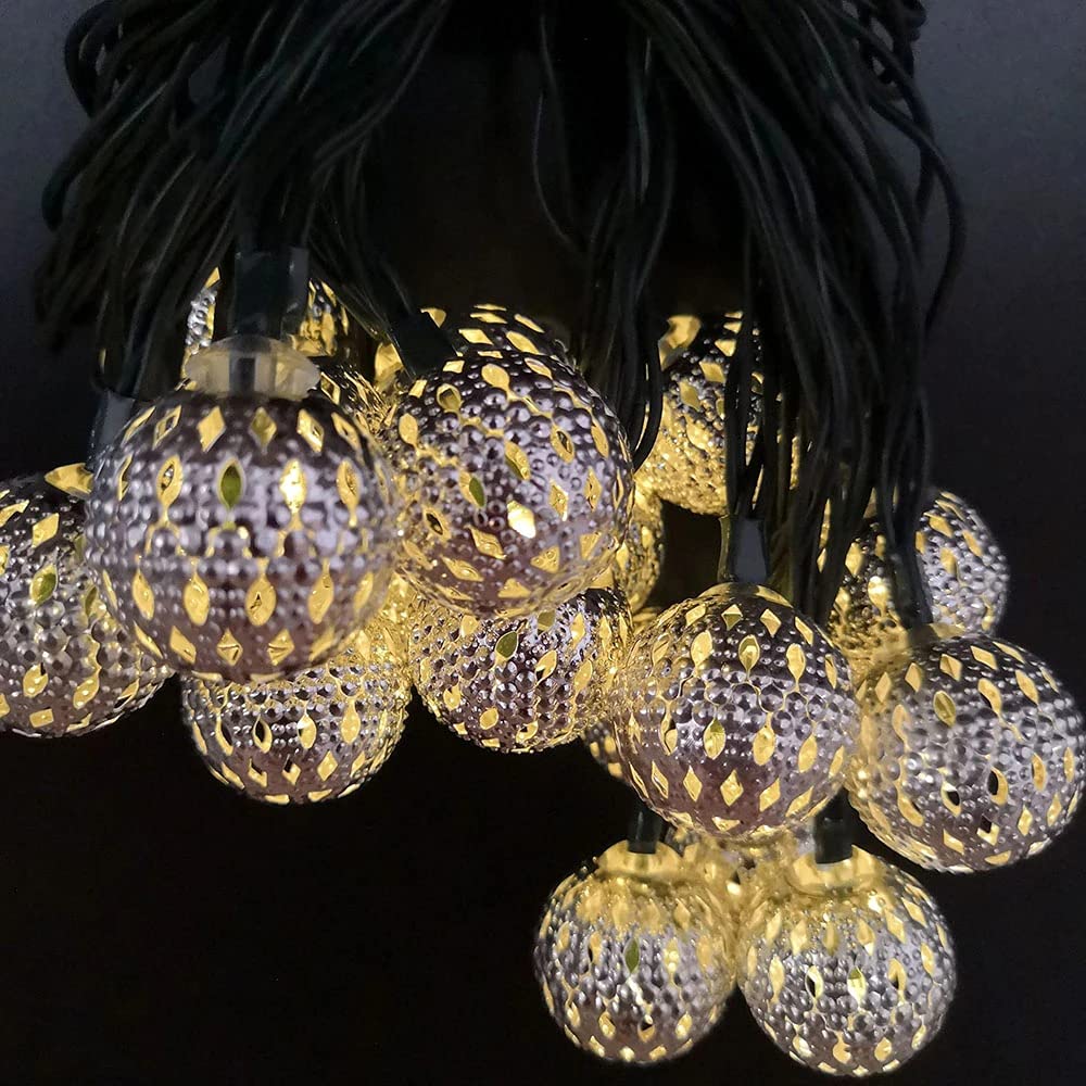 Globe String Lights, 20/30/50 Balls Waterproof LED Fairy Lights, Outdoor Starry Lights Solar Powered String Lights, Decorative Lighting for Home, Garden, Party, Festival, Warm White