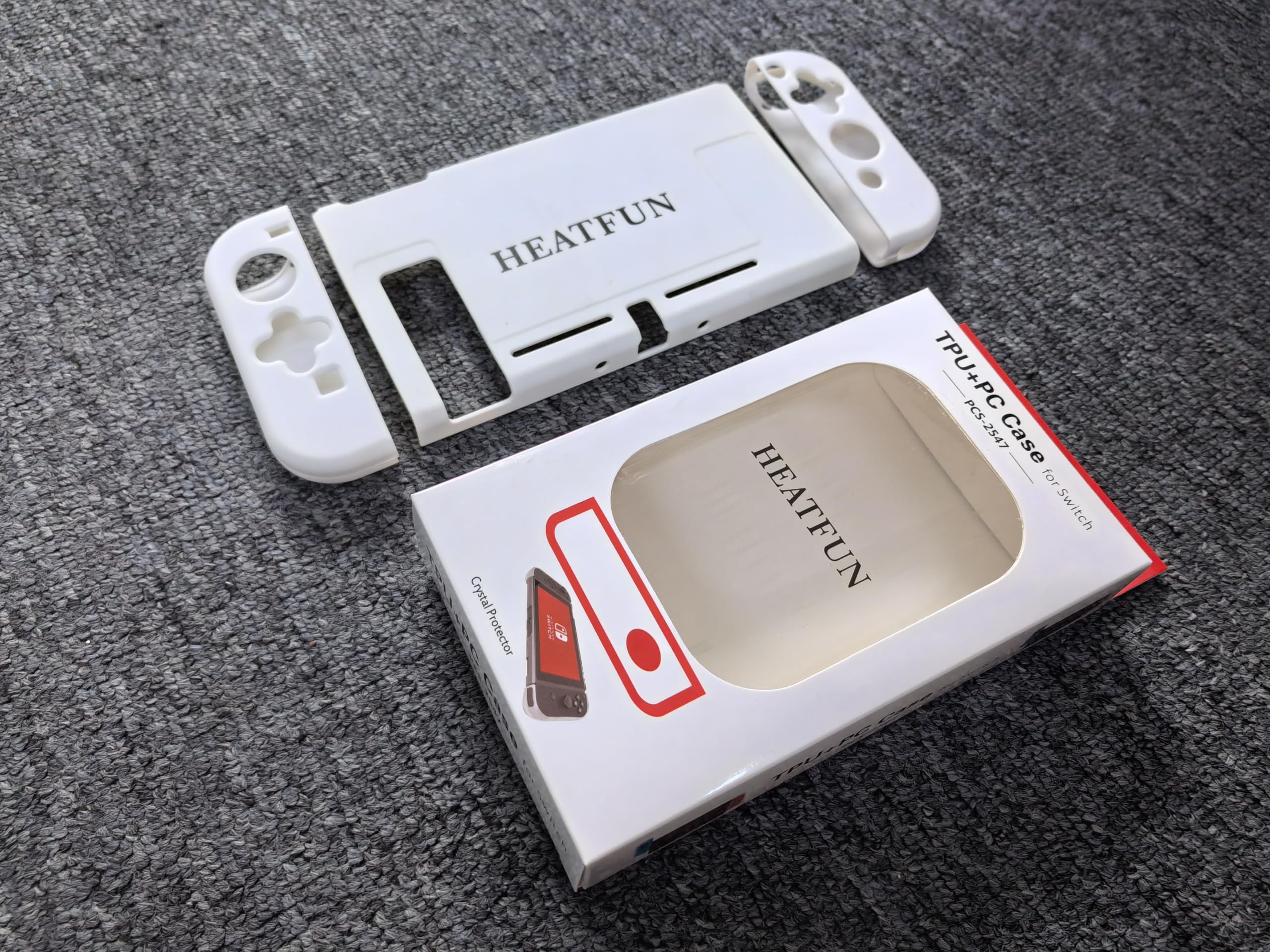 HEATFUN Protective Shell Case for Switch, Dockable White Cover Case for Switch