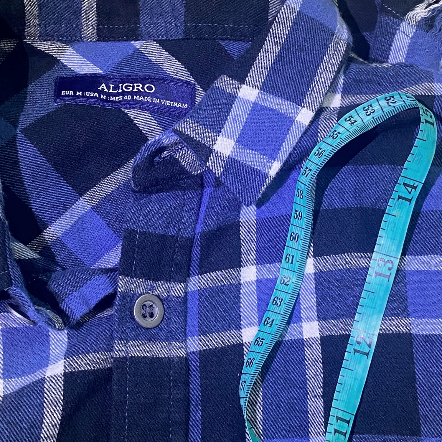 Aligro - Blue Sleeveless Flannel Plaid Shirts for Men Casual Button Down Cowboy Vest Shirts (Size S)