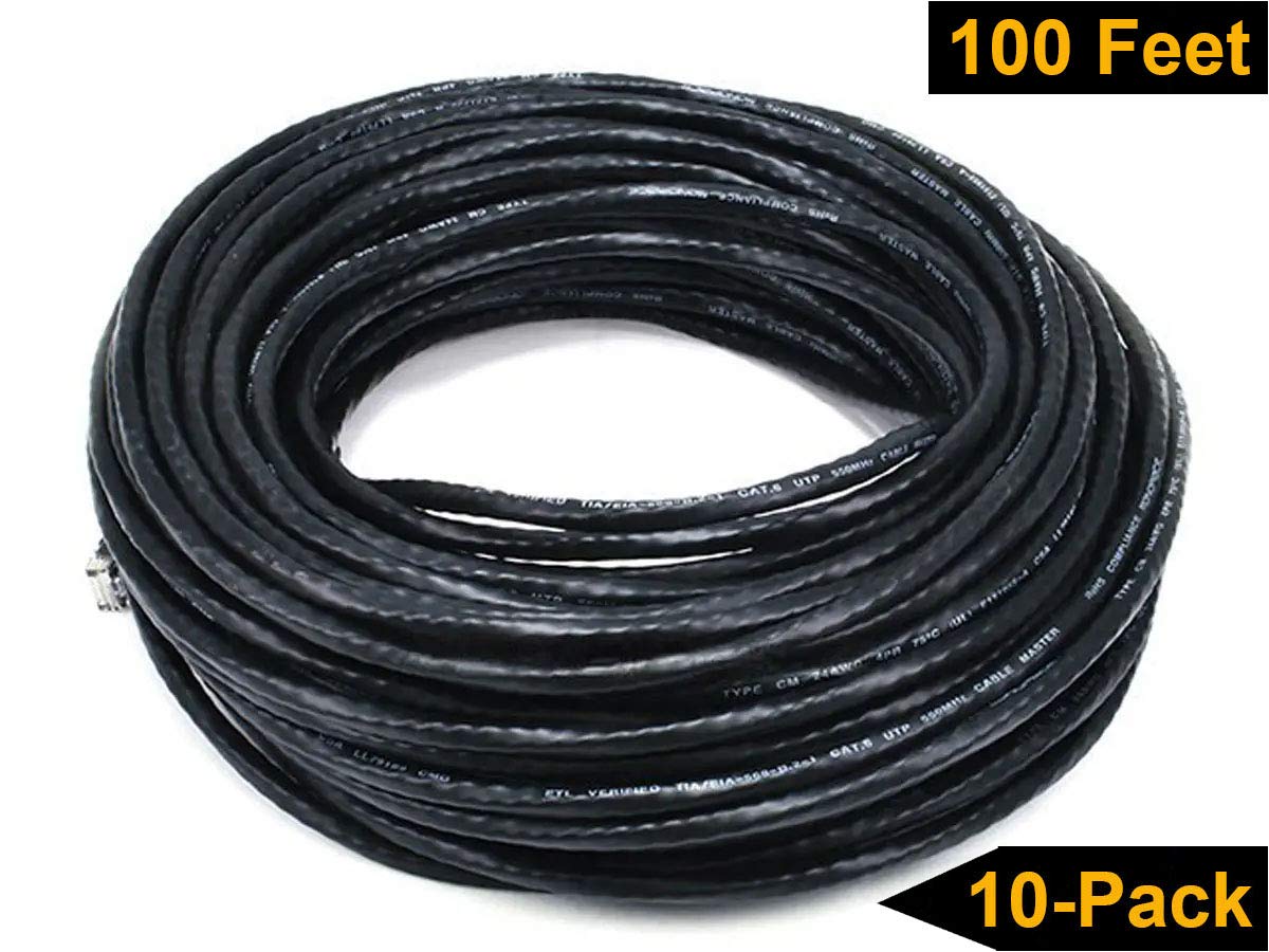 iMBAPrice 15' Cat5e Network Ethernet Patch Cable, 10 Pack, Black (IMBA-CAT5-15BK-10PK)
