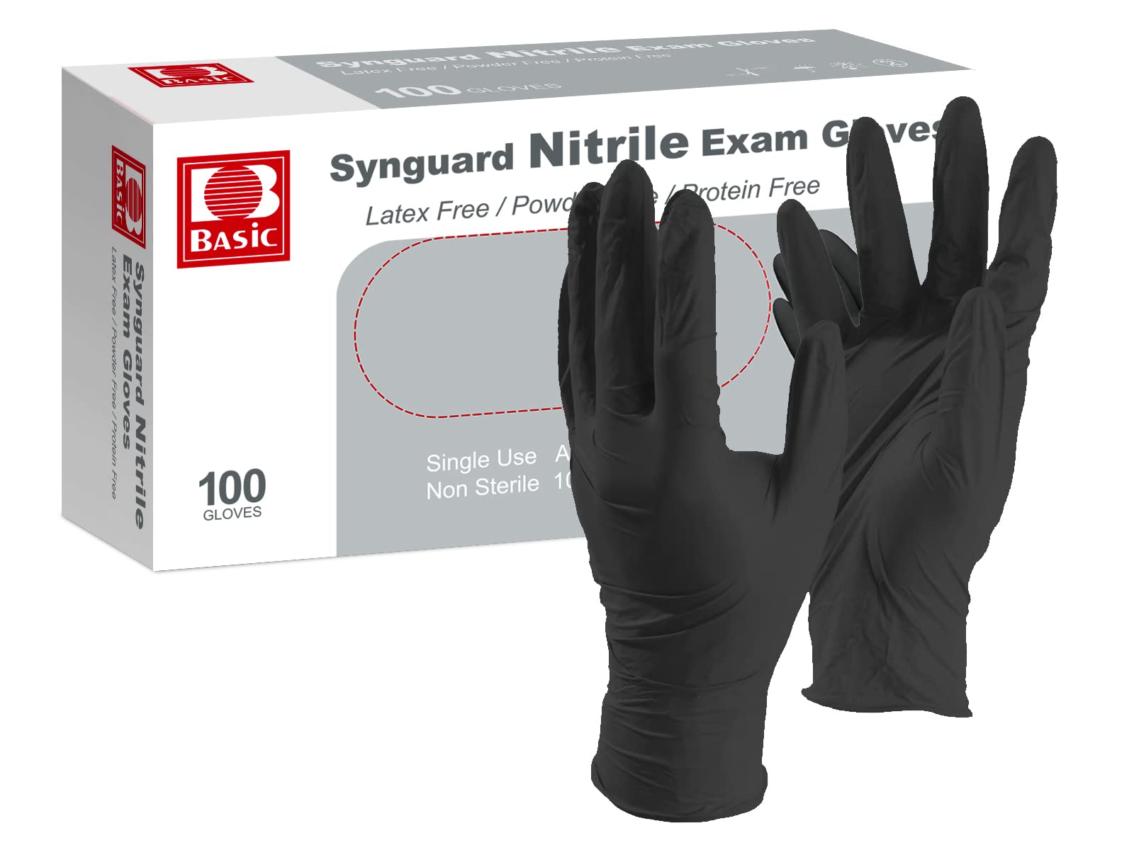 Amozife Black Nitrile Disposable Gloves, 6 Mil Powder & Latex Free Non-Sterile Exam Gloves for Cooking, Cleaning, Food Prep,Medium