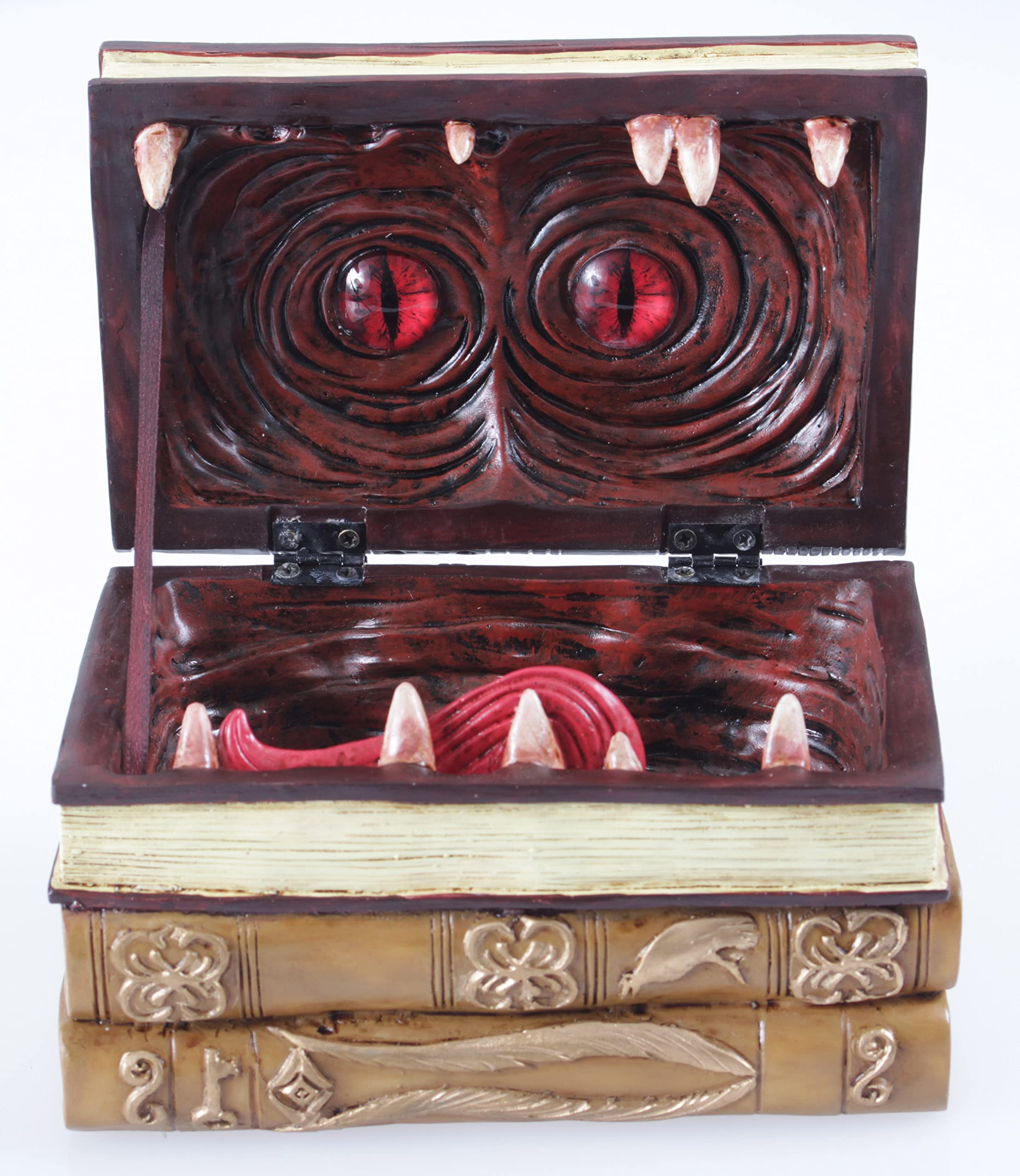 Forged Dice Co Dice Box Mimic Chest - Tomes of Terror - Container Holds up to 10 Sets of Polyhedral Dice - Dice Storage Box Fits Polyhedral Metal Dice D&D Miniatures - Dungeons and Dragons Accessories