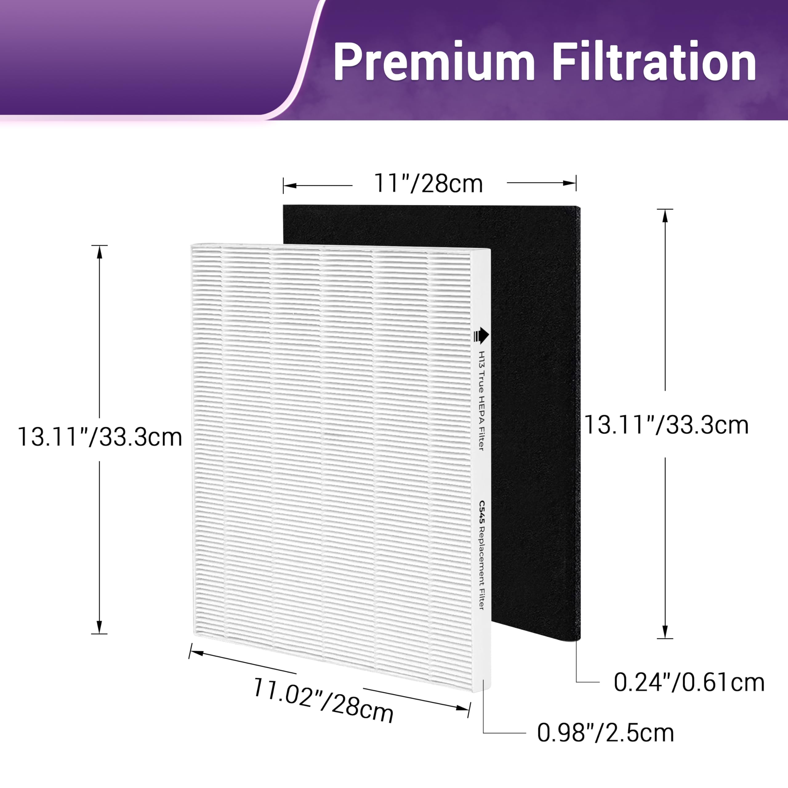 Aneedmore C545 Replacement Filter for Winix S Air Purifier. 2 True HEPA(H13) Filter + 8 Activated Carbon Filters,Part No. 1712-0096-00 and 2522-0058-00