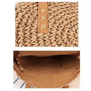 Donalworld Women Hipster Flower Cloth Crossbody Purse Straw Bag Army