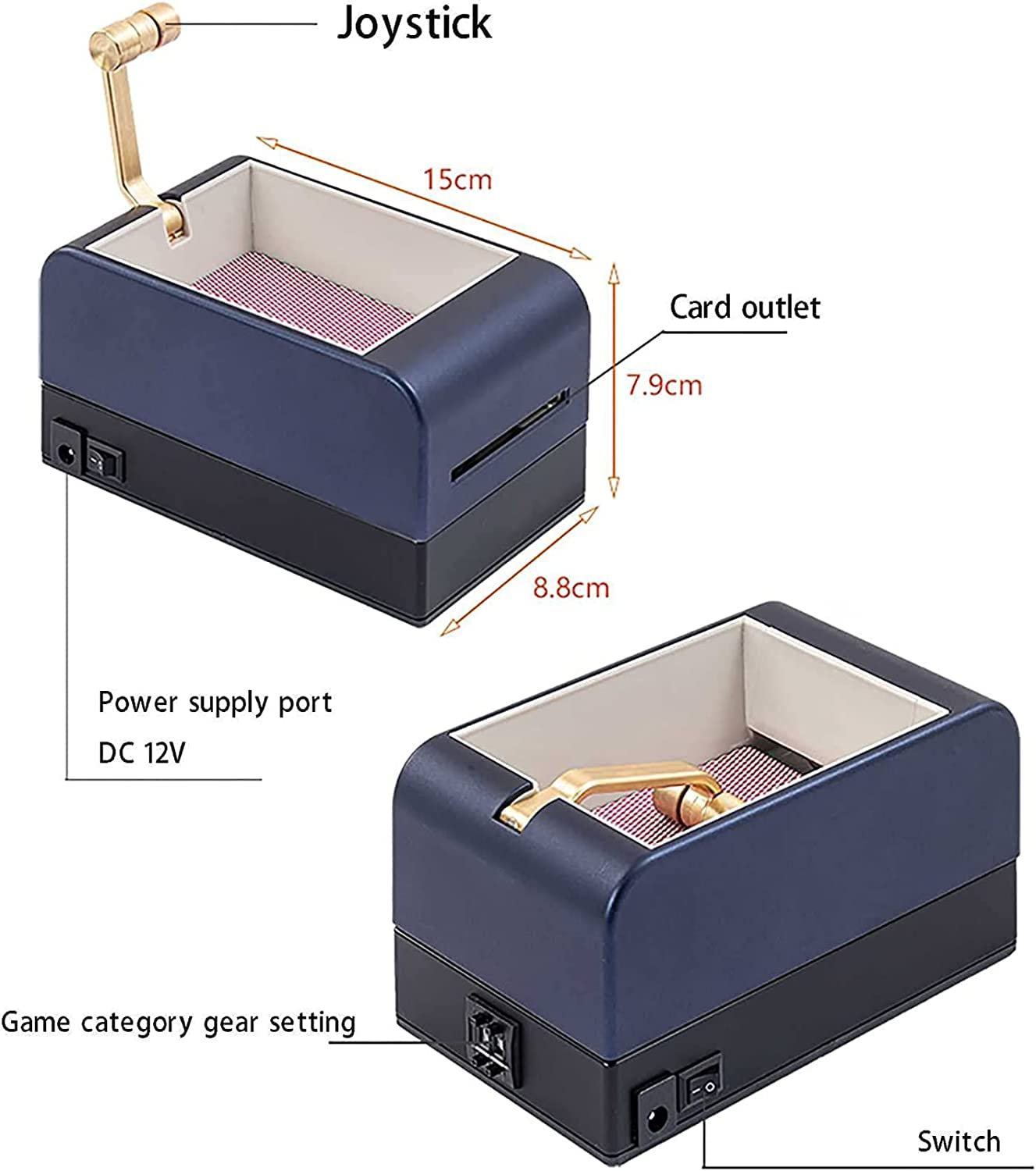 Automatic Card Dealer, Poker Card Shuffler, 360 Degree Rotating Licensing Machine, Suitable for 2-8 People Game, Not Shuffle Function