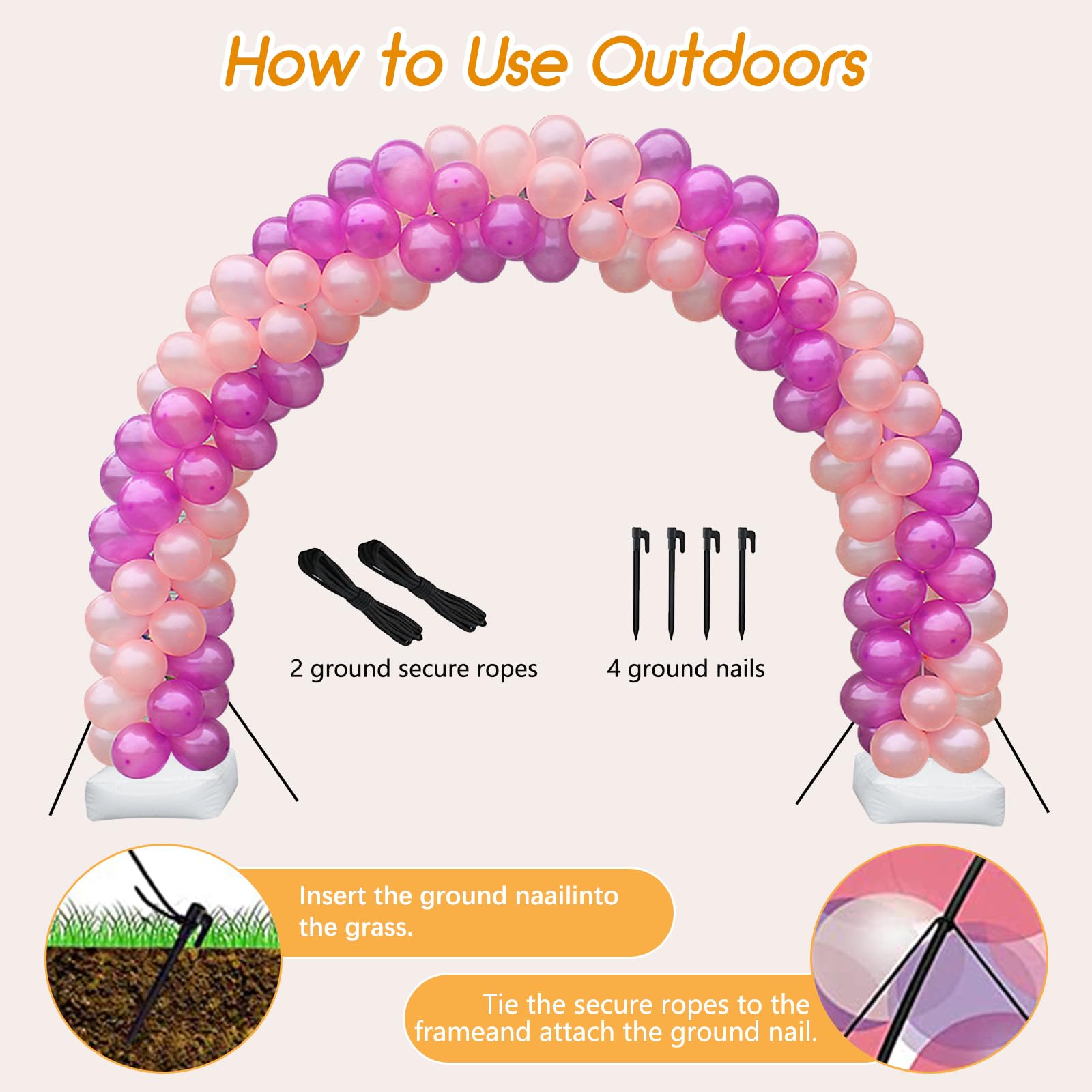 Balloon Arch Kit-10ft Wide & 9ft Tall Balloon Arch Stand with Base for Wedding Baby Shower Birthday Party Supplies Decorations