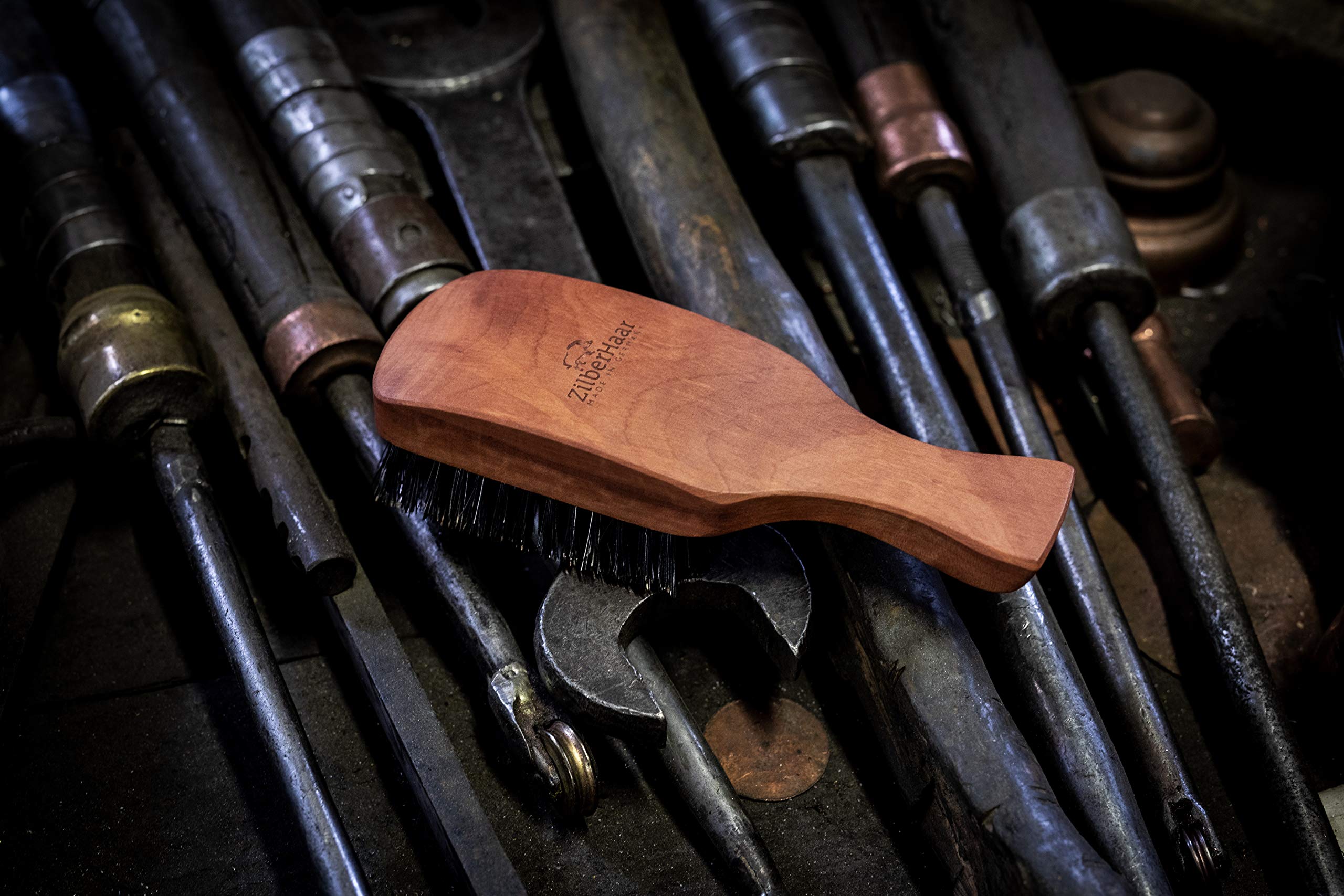 ZilberHaar Major Hair & Beard Brush for Men - Boar Bristles and Pearwood - All Beard and Hair Types - Made in Germany