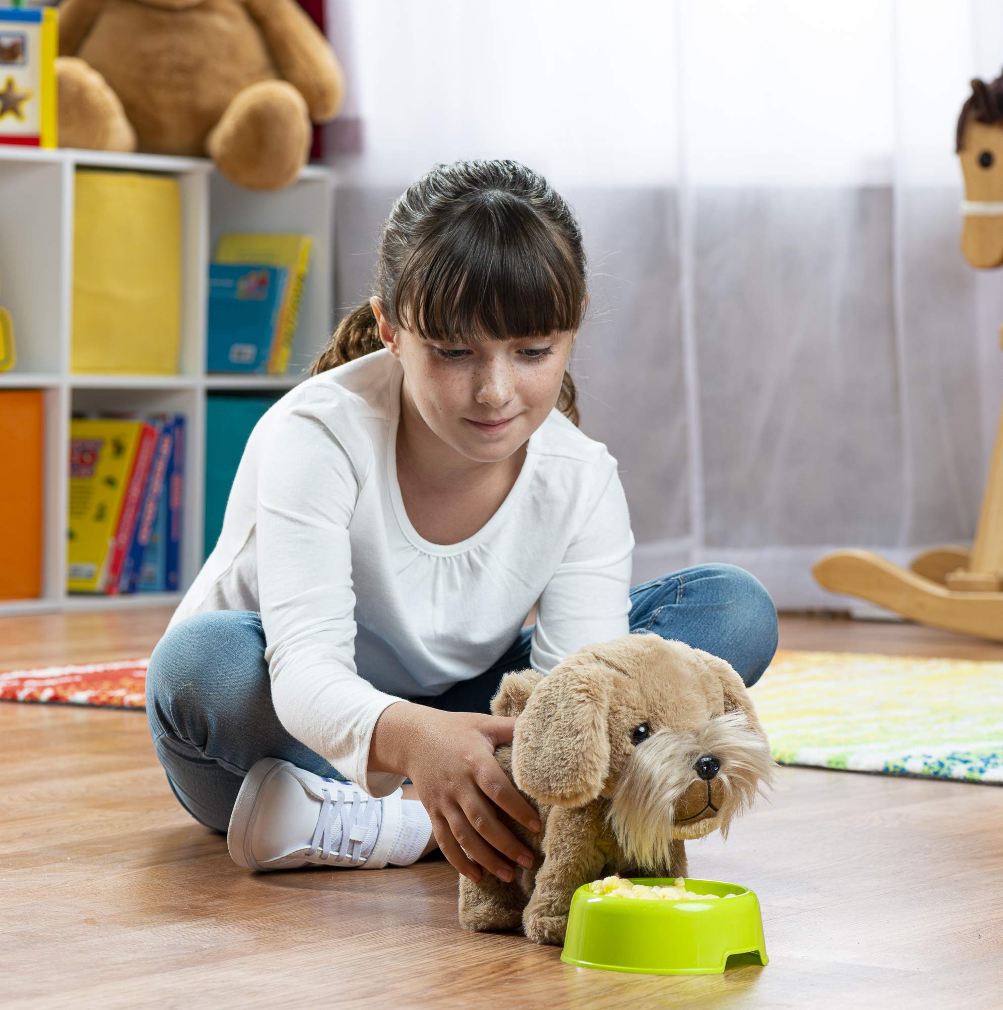 Greenbo Toy Dog Remote Control Barking and Walking Dog Toy for Kids with Leash Includes Interactive Toy Puppy Accessories Great Gift Dogs for Girls Boys