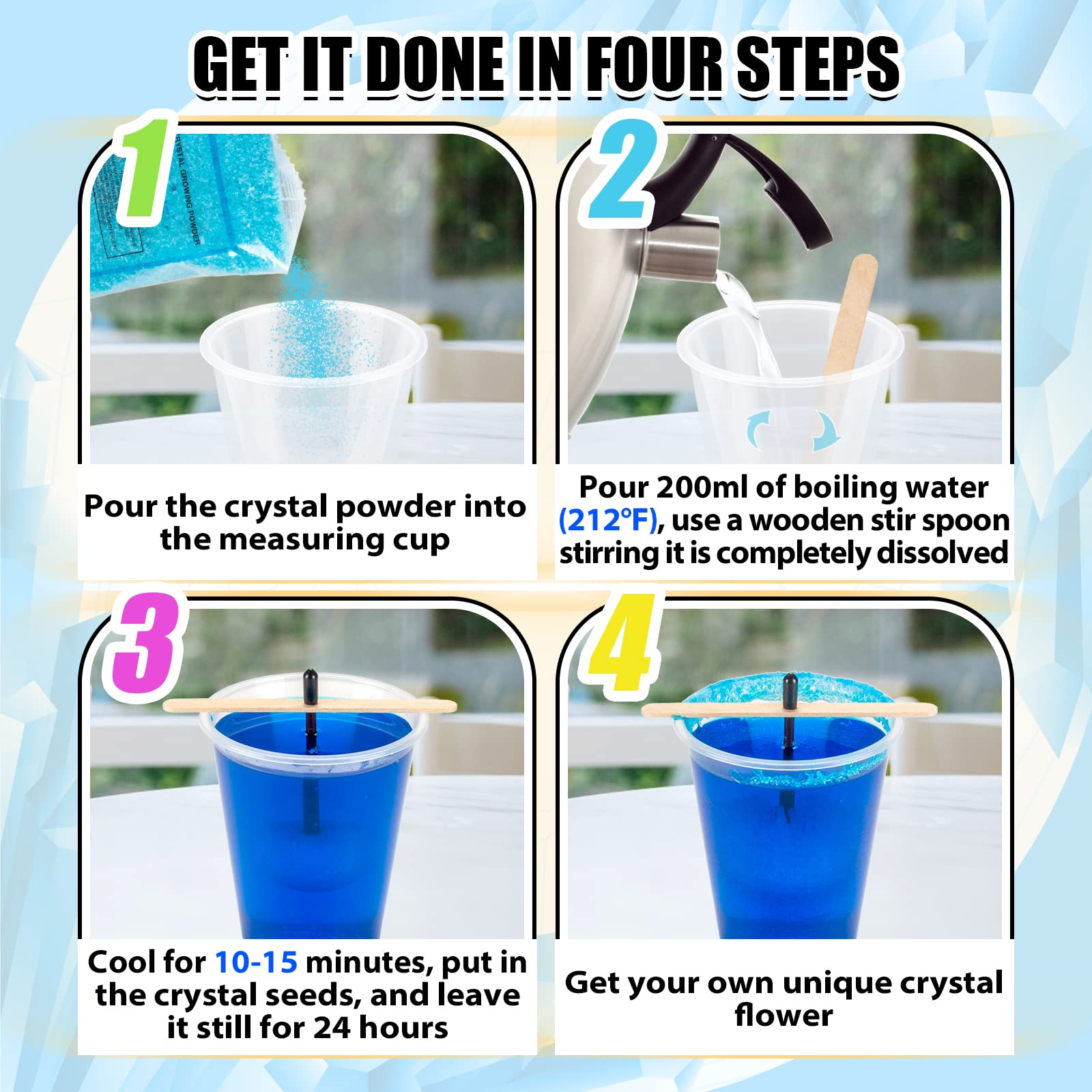 GobiDex Science Kits for Kids, Crystal Growing Kit-Crystals Grow Fast in 24 Hours, STEM Projects Learning & Education Toys Gift for Boys & Girls, Arts and Arafts for Kids Ages 6-8 8-12