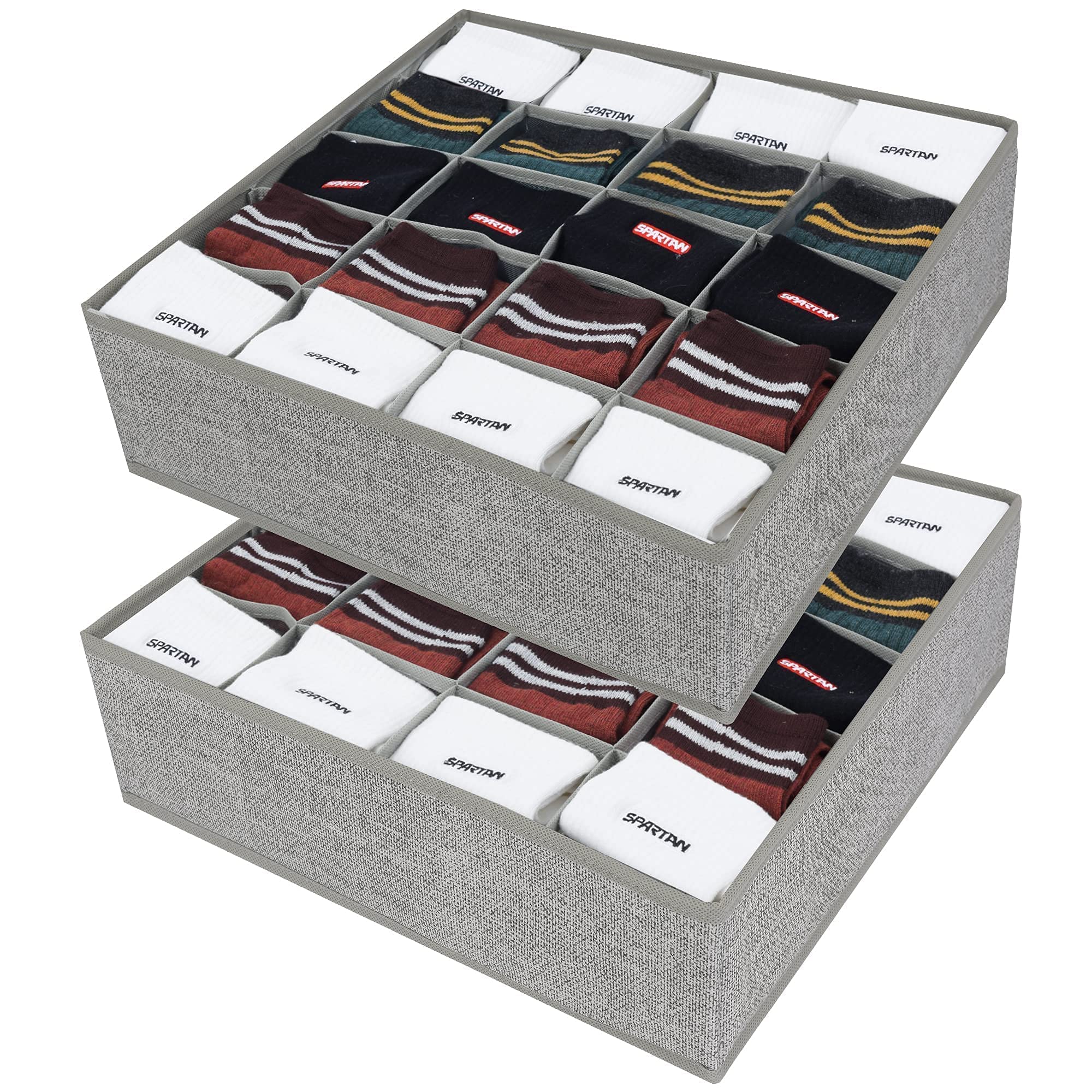 GRANNY SAYS Bundle of 2-Pack Large Storage Bins with Lids & 2-Pack Socks Storage Organizers