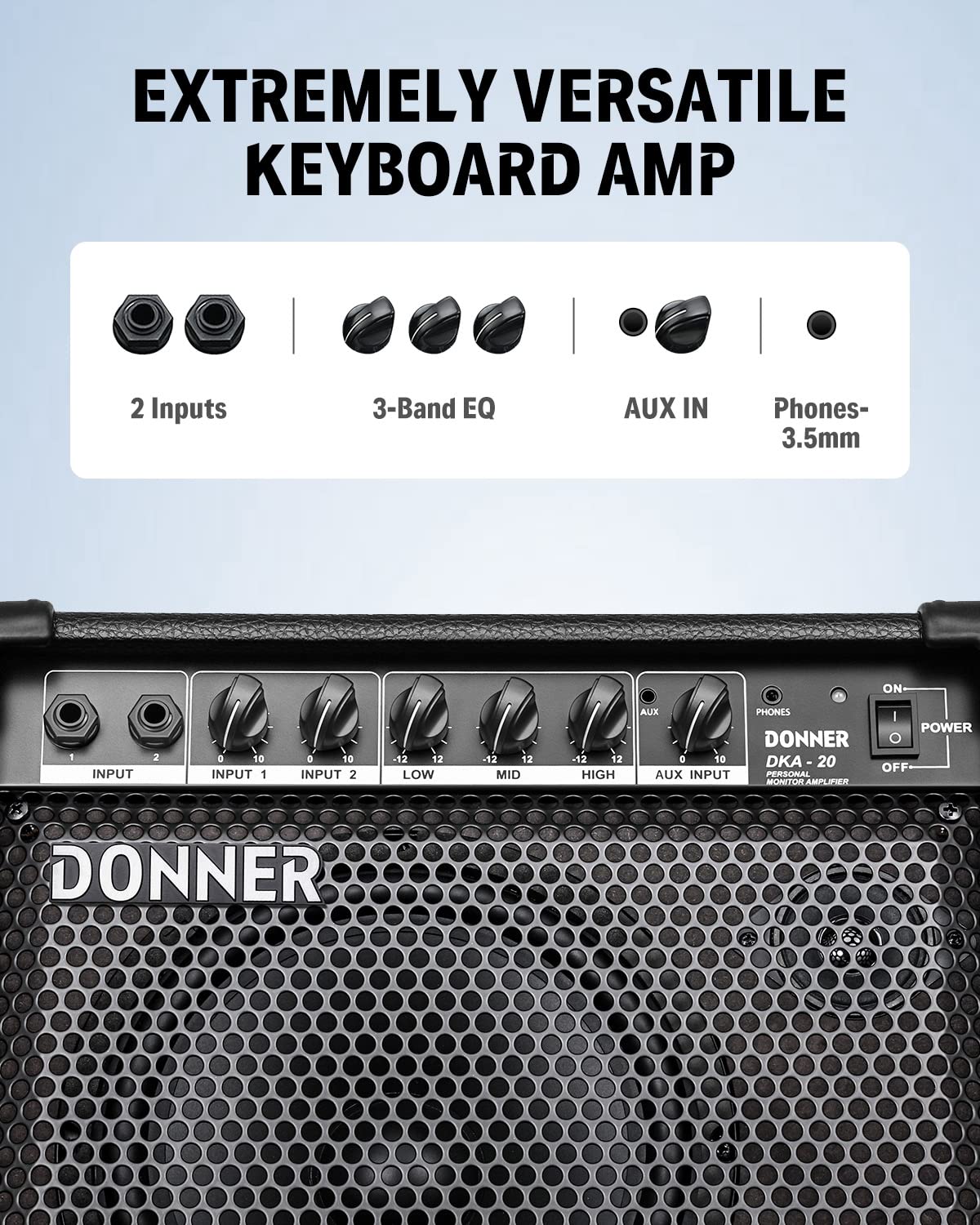 Donner DDP-90 Digital Piano 88 Key Weighted + Donner DKA-20 Keyboard Amplifier