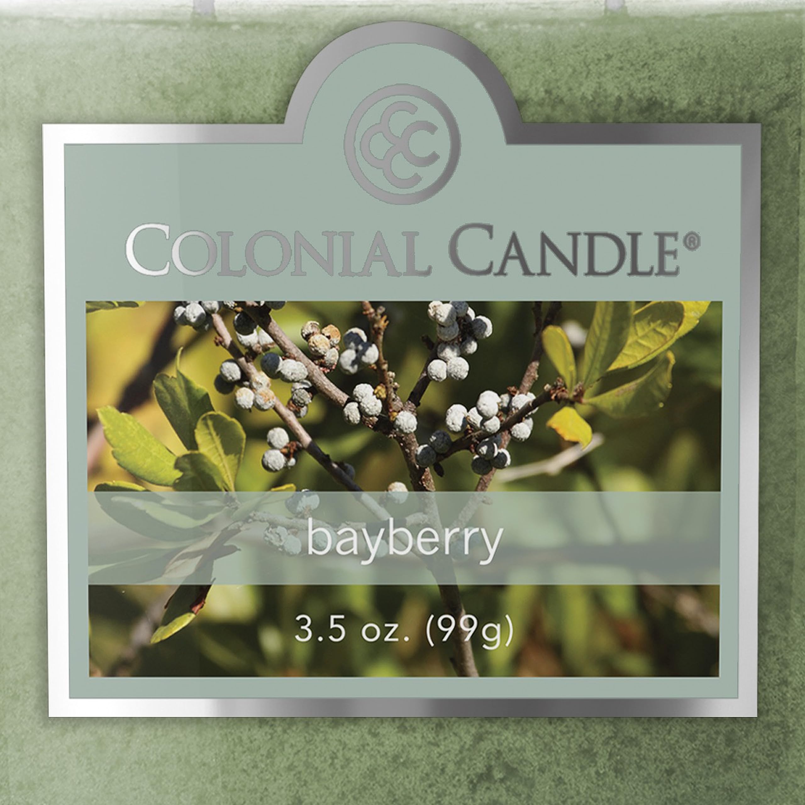 Colonial Candle Bayberry Scented Jar Candle, 2 Wick, 3.5 oz, Mottled Wax Candle