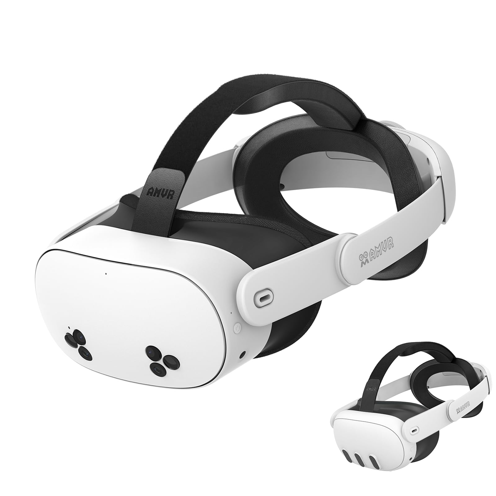 AMVR Battery Pack Head Strap for Oculus Quest 2 - Elite Strap With 6000mAh Batteries for Meta Quest2 Headset, Adjustable Band Relieve Squeeze,Foldable Frame With Fast Charging, Extend 5H Playtime