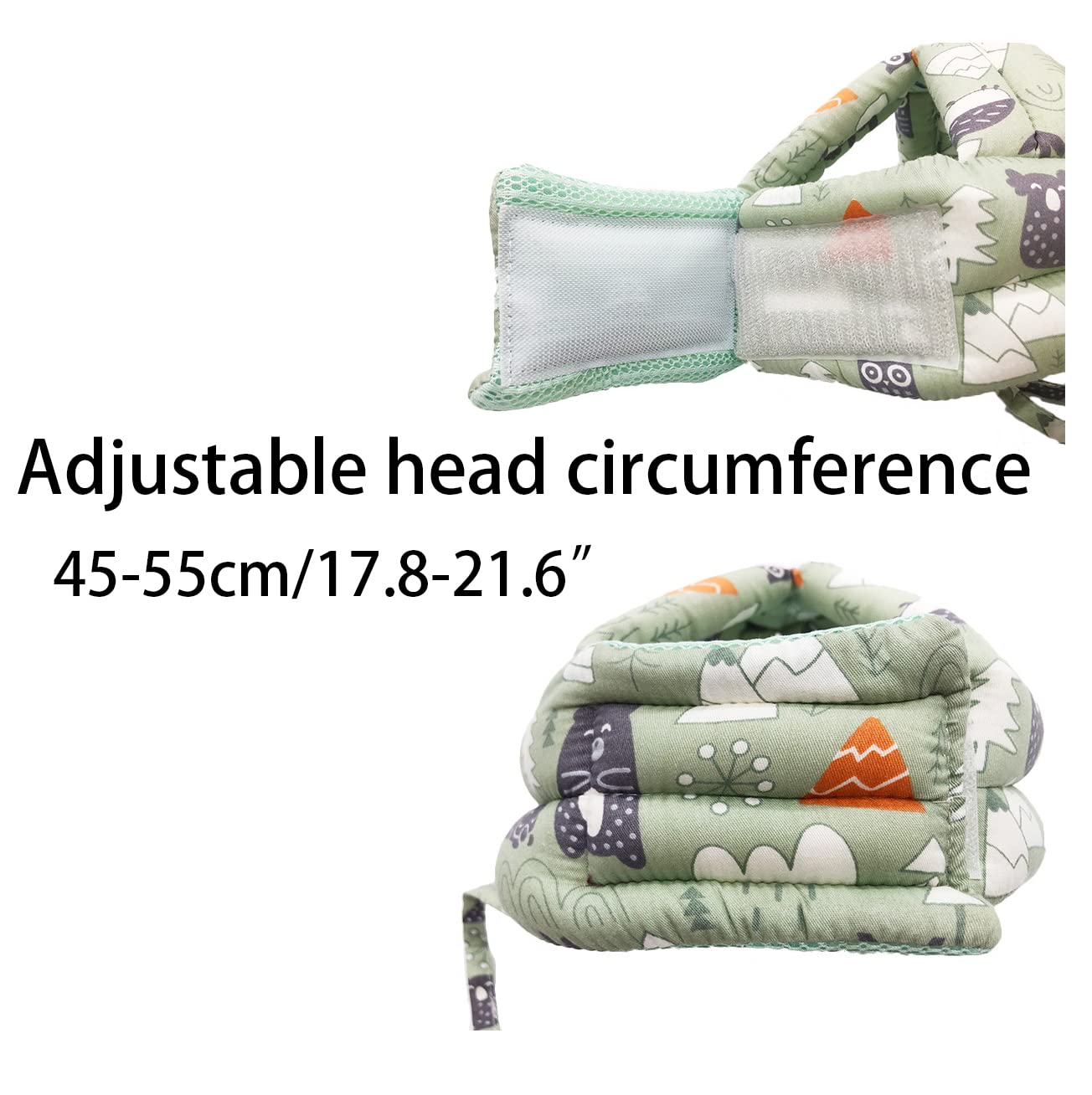 Baby Helmet Walking Head Protector for Crawling Walking Infants Adjustable Head Protector Soft Cushion Headguard for Toddler 6-12 Months Baby 1-2 Years Learning to Walk (Green)