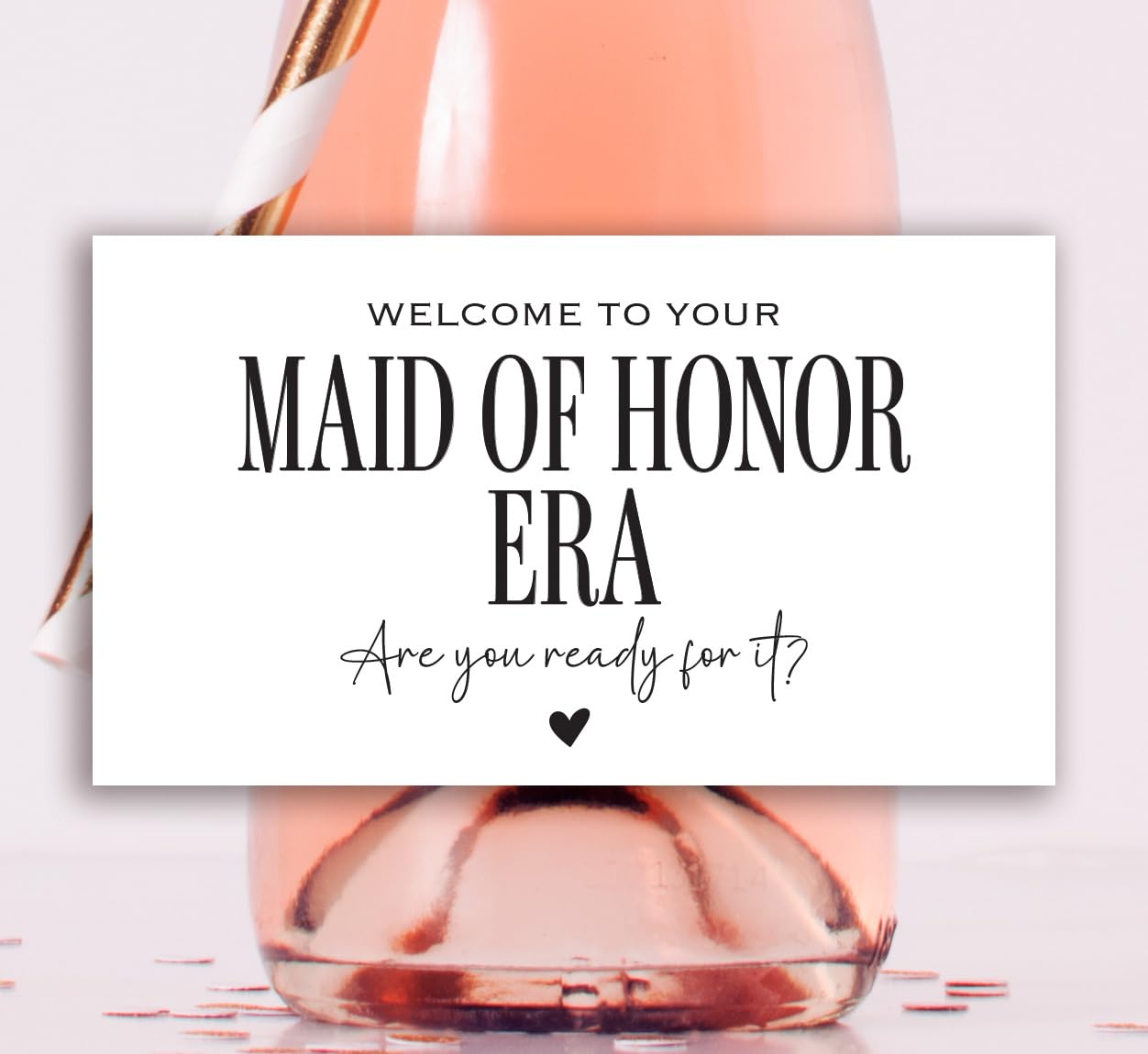 Bridesmaid Era Mini Champagne Labels - Set of 8