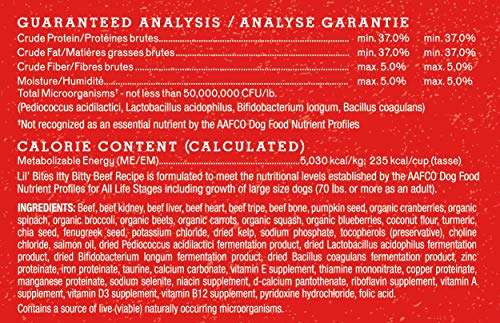 Stella & Chewy's Freeze-Dried Raw Lil' Bites Itty Bitty Beef Recipe Small Breed Dog Food, 7 oz. Bag (Pack of 6)