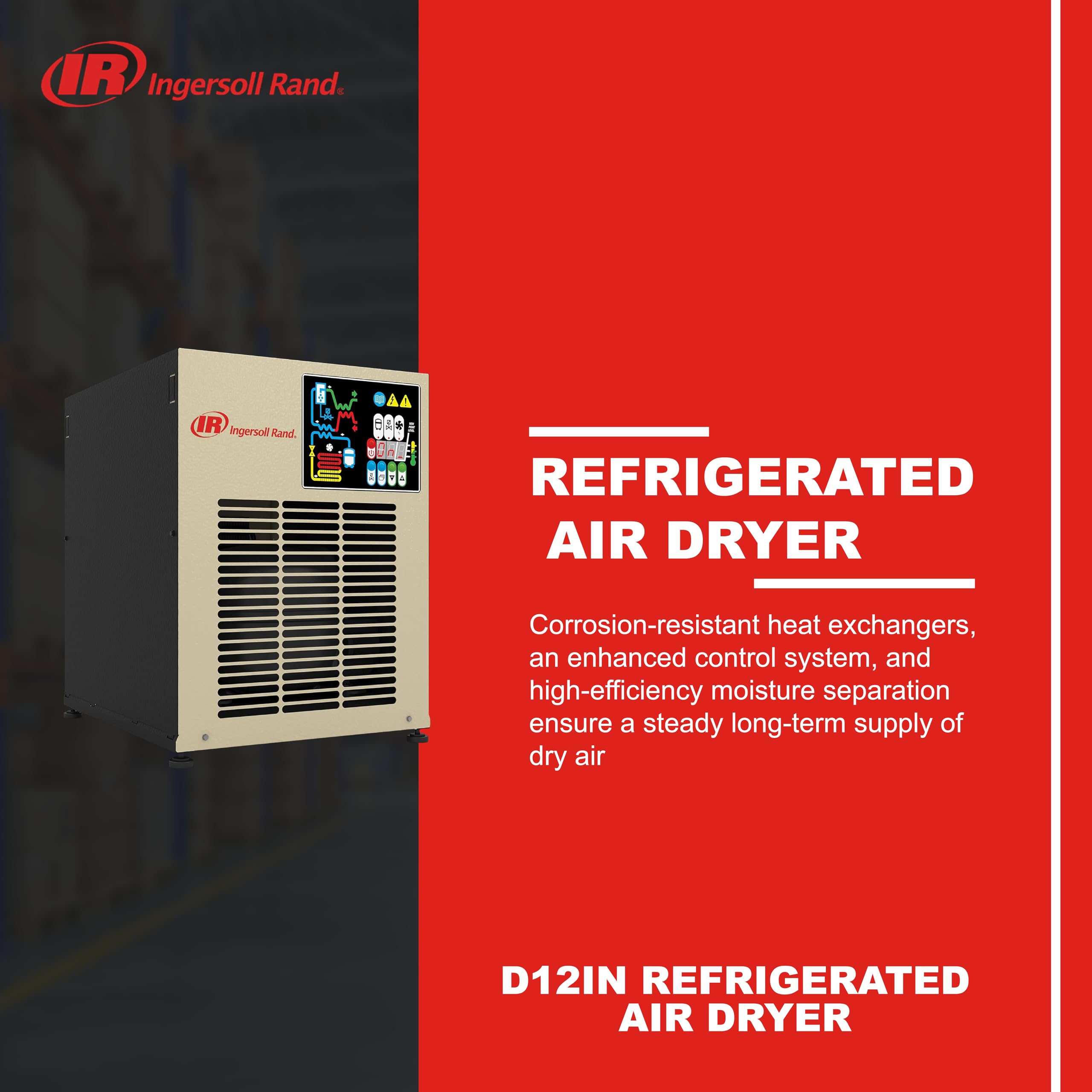Ingersoll-Rand Compressed Air Dryer Refrigerated Type D12IN 7 Scfm 23231798