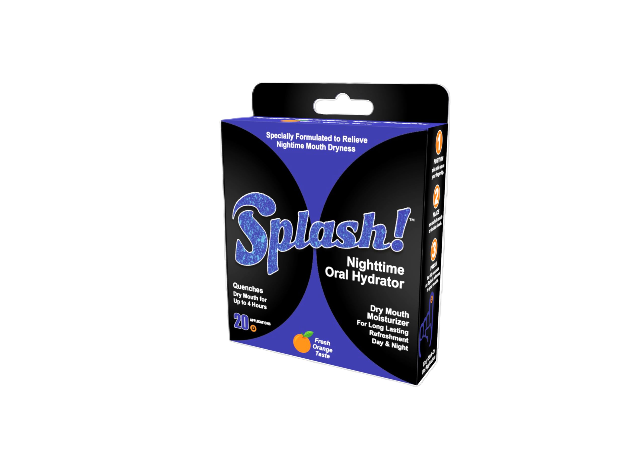 Splash - Oral Hydrator, Orange Refreshment and Relief of Dry Mouth Symptoms. Moisturizes and Refreshes for up to 4 Hours (20 Count)