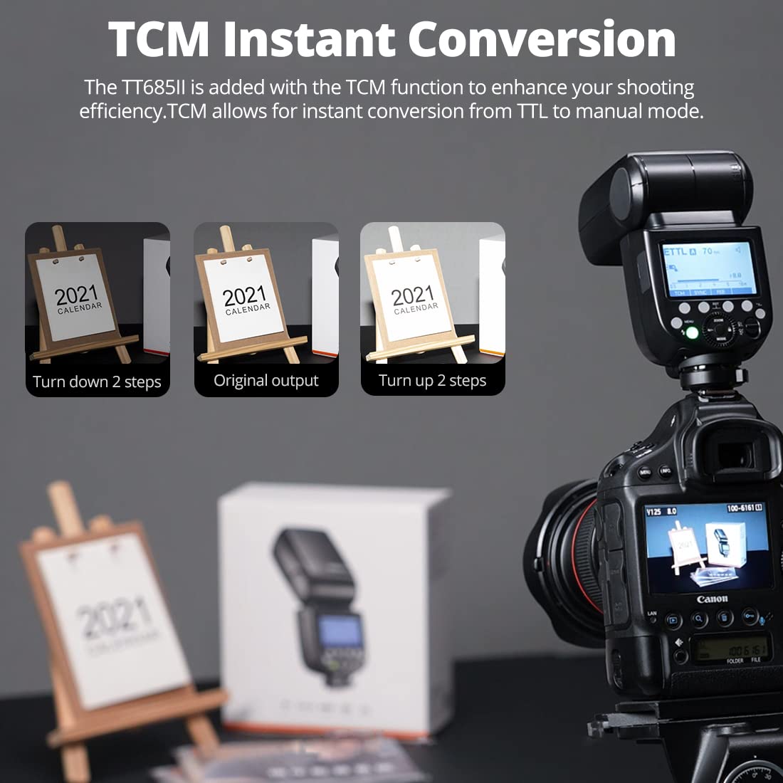 Godox TT685II-C E-TTL Speedlite High-Speed Sync,2.4G Wireless X System,with XPRO-C Wireless Trigger Compatible for Canon Flash 1100D 1000D 7D 6D 60D 50D 600D 500D