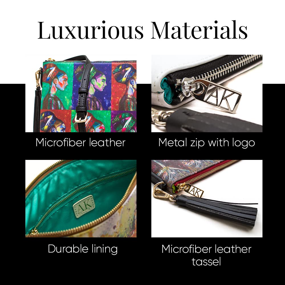 Alexandra Khazin Clutch Purses for Women - Clutch Handbag with Removable Strap - Slow Fashion Design - Microfiber Bag with Silk Lining & Protective Dust Jacket - Sunny Side Up
