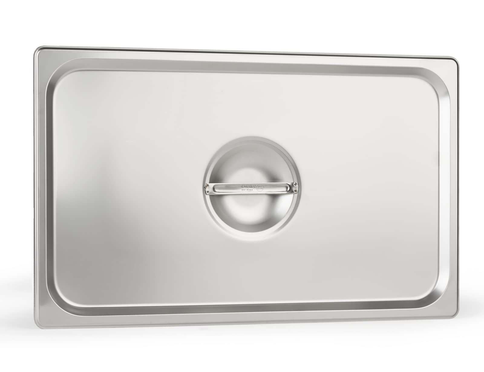 CURTA Full Size Hotel Pan Cover,18-8 Stainless Steel Solid Steam Table Catering Food Pan Lid with Handle