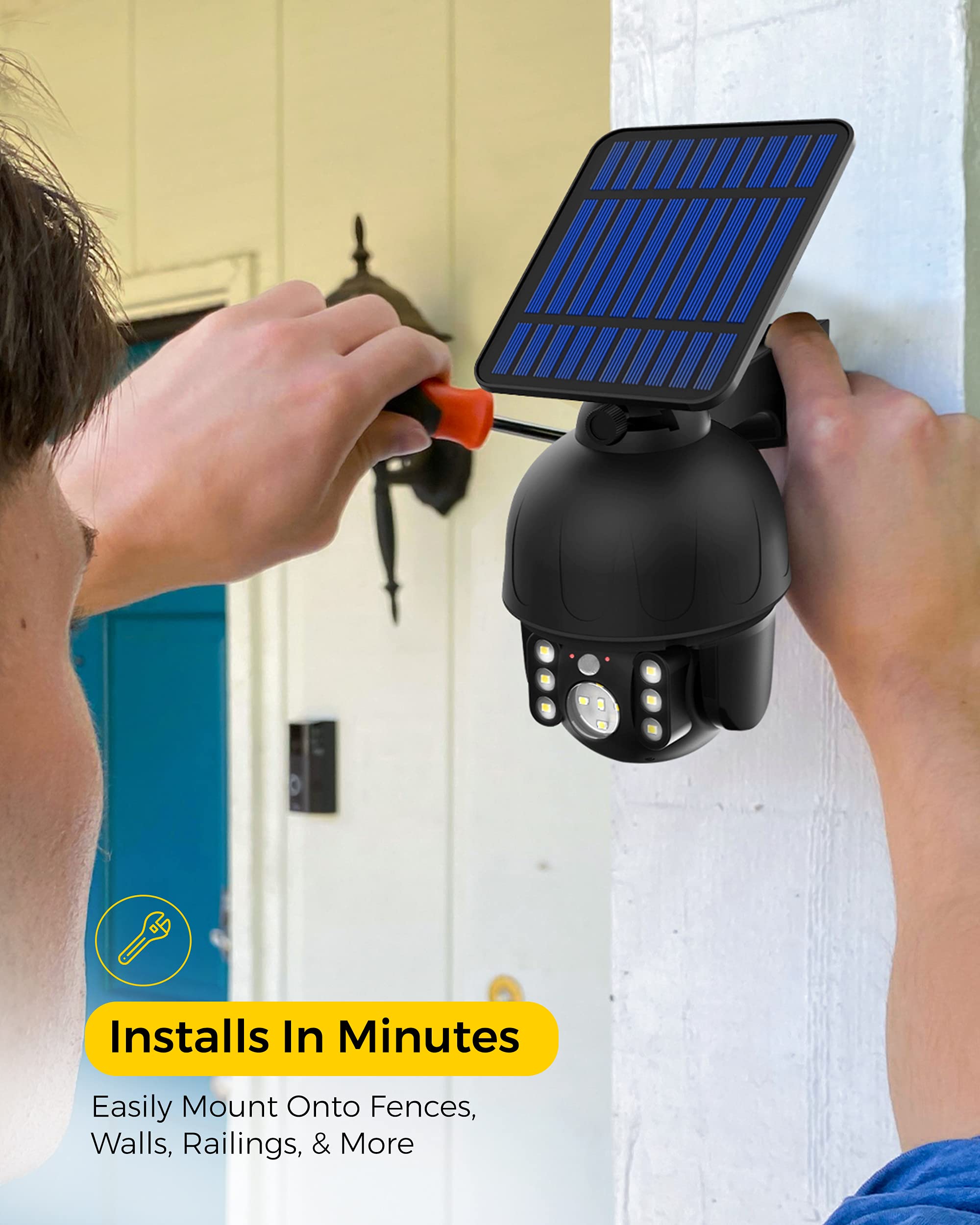 Guardian Torch Mark II - Security Solar Outdoor Lights (1 Pack) - Solar Powered Motion Sensor Outdoor Lights - Waterproof - Solar Flood Lights Outdoor with 11 Powerful LEDs - Floodlight for Outside