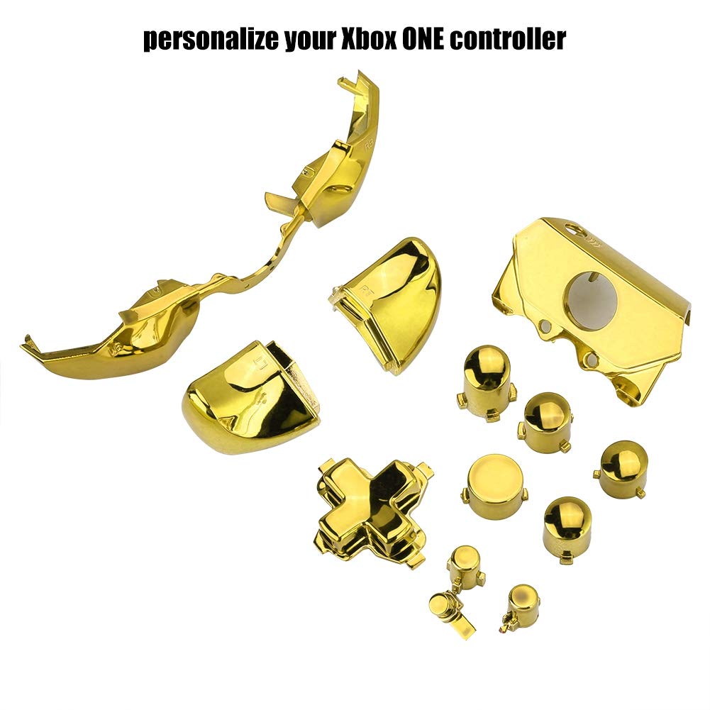 Colorful Buttons Set for XBOX ONE Elite Controller, Game LB RB LT RT Screwdriver Kit Replacement Part Tool(Gold)