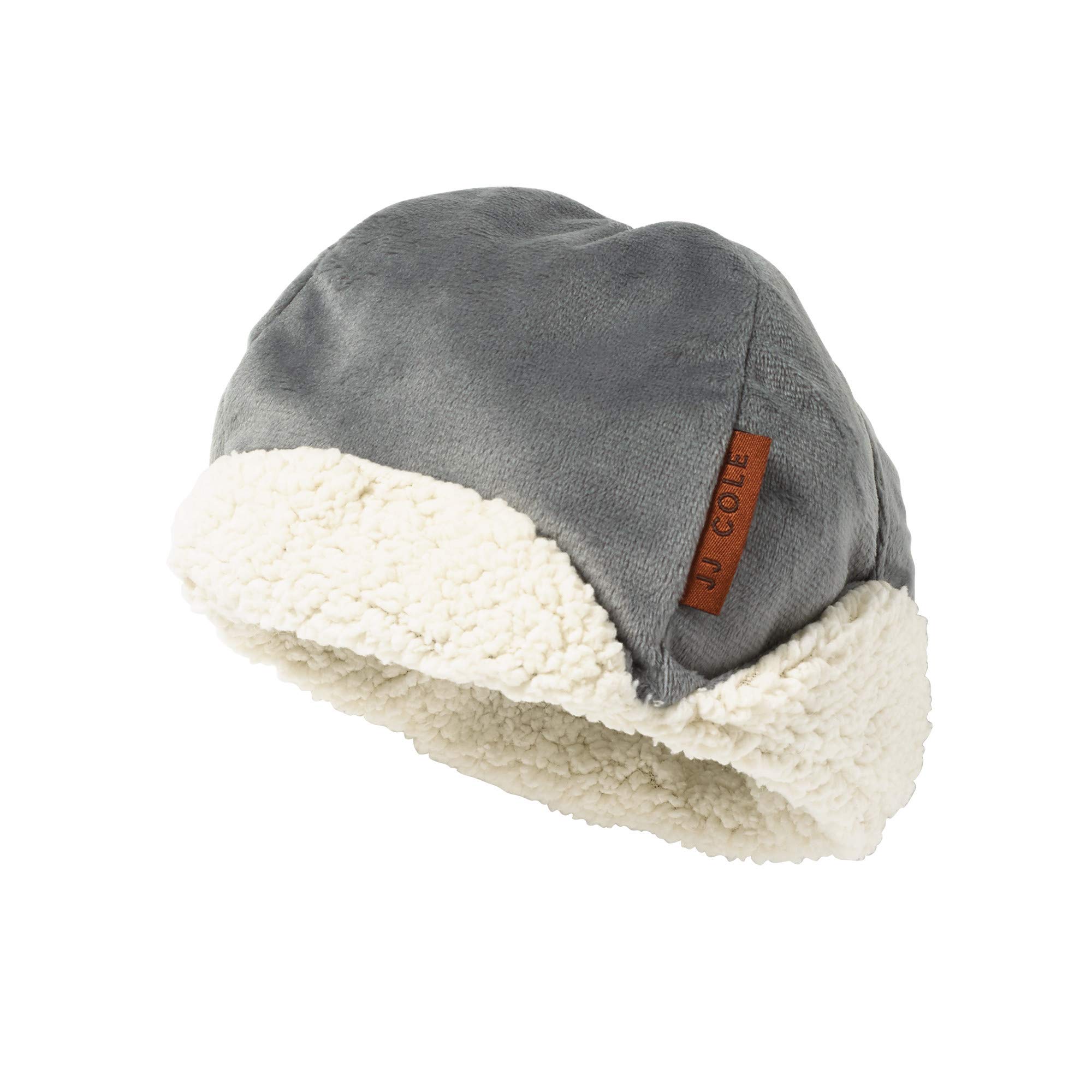 JJ Cole Graphite Gray Winter Baby Hat, Mittens, Booties Set - Infant to 6 Months, Sherpa Lined, Adjustable - Unisex Babies Essentials