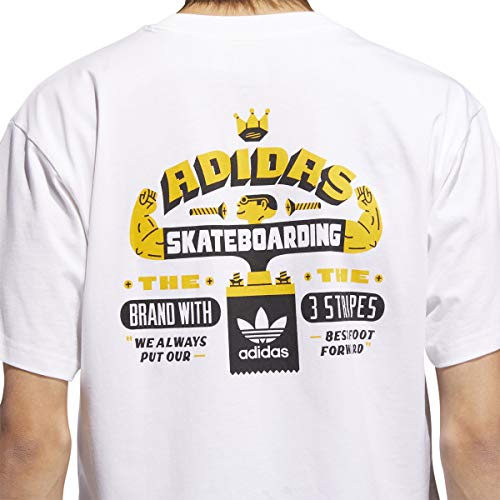 adidas Action Sports App Workout and Training Shirts, White/Black/Active Gold, X-Large
