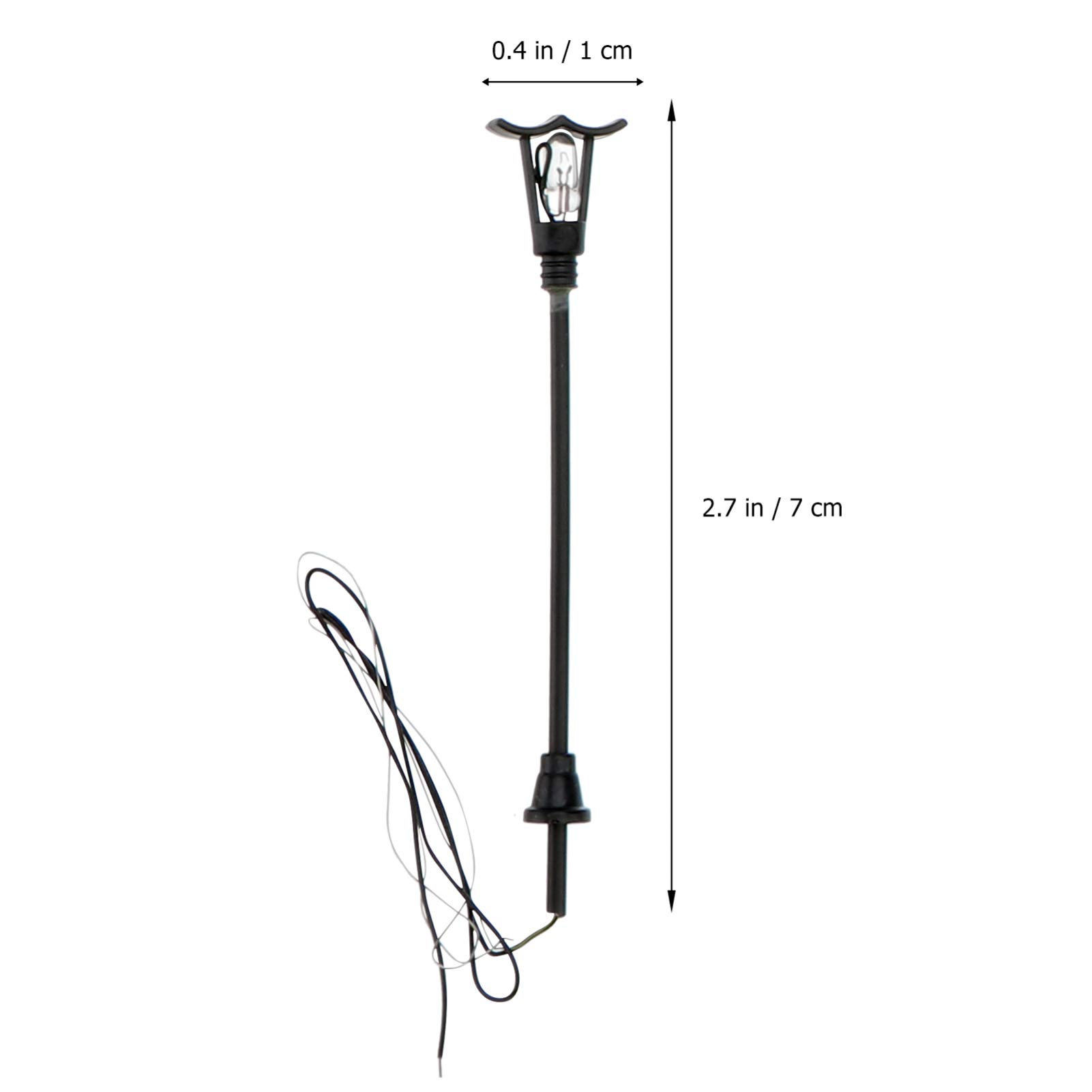 DOITOOL 8pcs Mini Street Post LED Outdoor Garden Lamp Miniature Spotlight Street Lights Model Light for Micro Landscape Fairy Garden Dollhouse Accessories (Random Style)