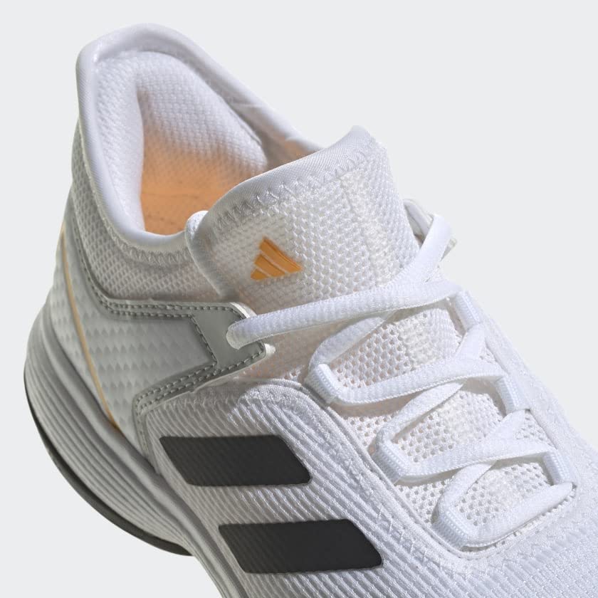 adidas Adizero Ubersonic 4 Tennis Shoe, White/Core Black/Solar Red, 3.5 US Unisex Big Kid