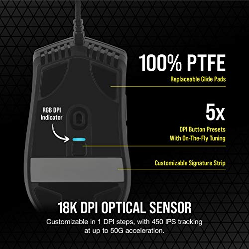 Corsair Sabre PRO Champion Series Gaming Mouse - Ergonomic Shape for Esports and Competitive Play - Ultra-Lightweight 69g - Flexible Paracord Cable QUICKSTRIKE Buttons with Zero Gap