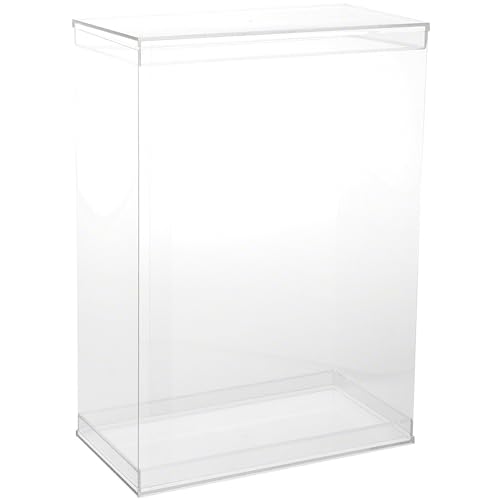 DollSafe Deluxe Clear Folding Display Case with Acrylic Top and Base for 11-12 inch Dolls or Action Figures, 9.5" W x 5" D x 13" H, Pack of 5