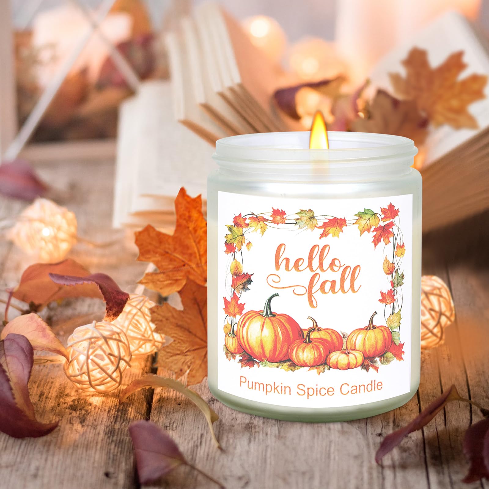Thanksgiving Gifts, Fall Candles for Fall Decor Indoor, Pumpkin Scented Candle, Autumn Candles, Fall Decorations for Thanksgiving, Home Spice Candle Pumpkin Fall Soy Candles.