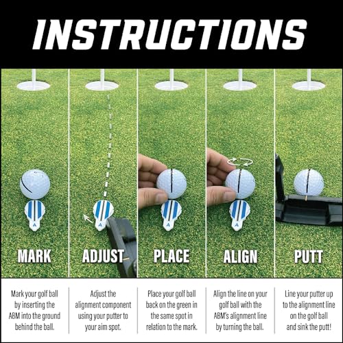 Alignment Ball Mark - Aligning Golf Ball Marker - Rotates for Aiming - Improves Accuracy