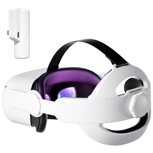 Aolukytech Head Strap with Battery for Oculus Quest 2, 5000mAh Battery Pack Extend 4H Playtime, Fast Charging VR Power, Adjustable Elite Strap Replacement Accessories for Oculus/Meta Quest 2