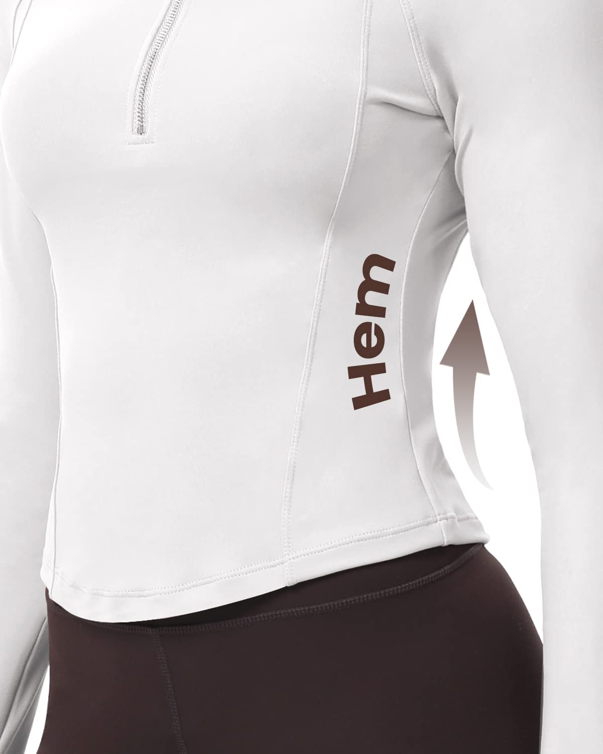 AVGO Workout Jackets for Women Slim Fit Cropped Running Jackets with Thumb Holes Half Zip Athletic Tops(White ,X-Small)