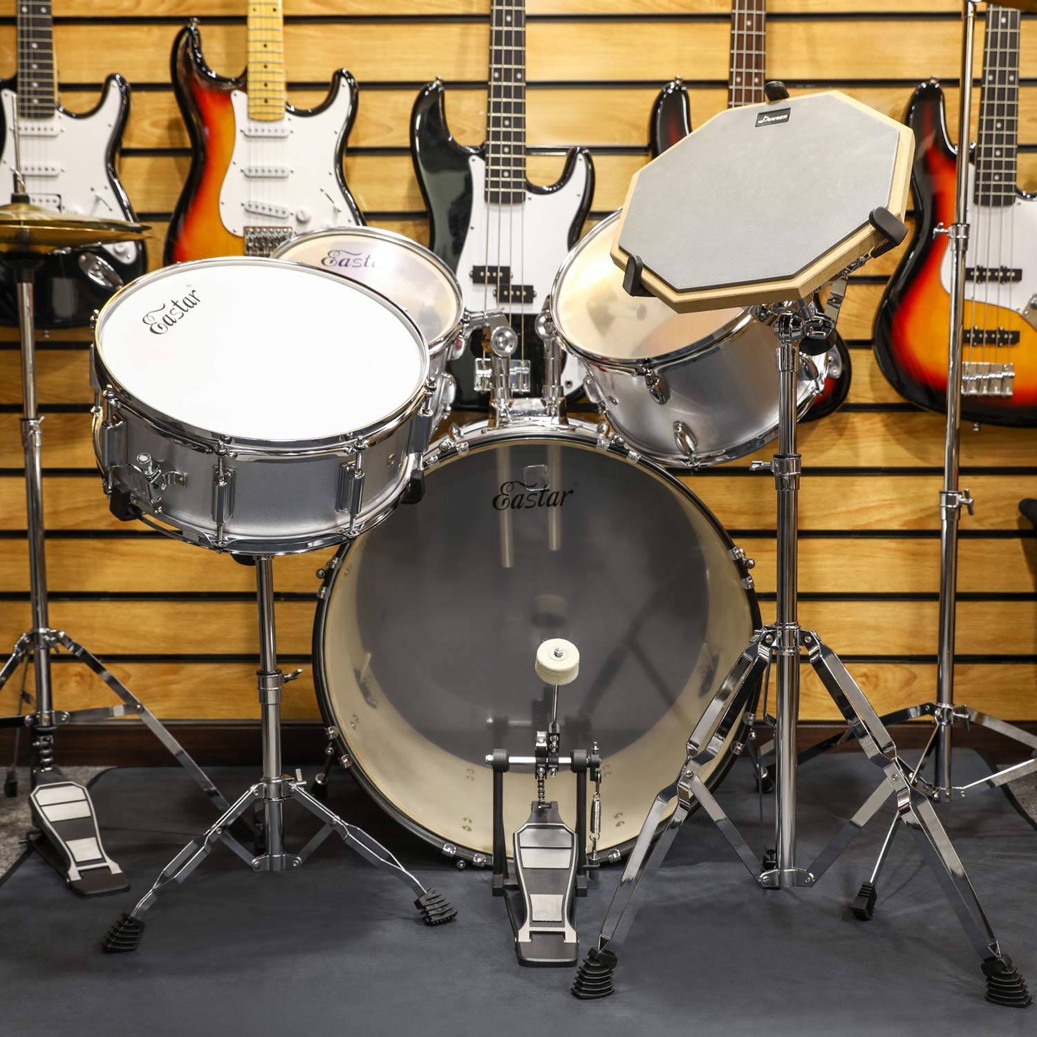 Donner Snare Drum Stand, Adjustable Snare Stand Double Braced Extended with Drum Stick Holder Fit 10''-14'' Dia Drums, Drum Pads, Height Range 26-40 Inches
